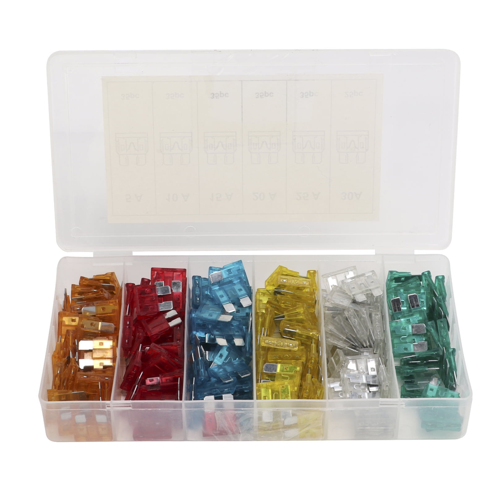 Universal Car Fuse Assortment Kit, 200pcs Flat Fuses 5A 10A 15A 20A 25A ...