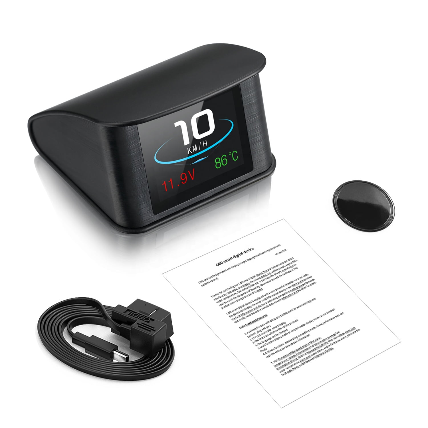 Universal Car HUD OBD P10 Speed Projector Digital Speedometer Head Up ...