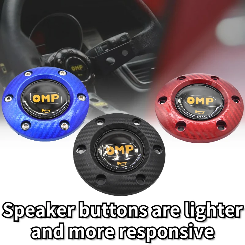 Universal Car Horn Racing Car Steering Wheel Horn Button Carbon Fiber ...