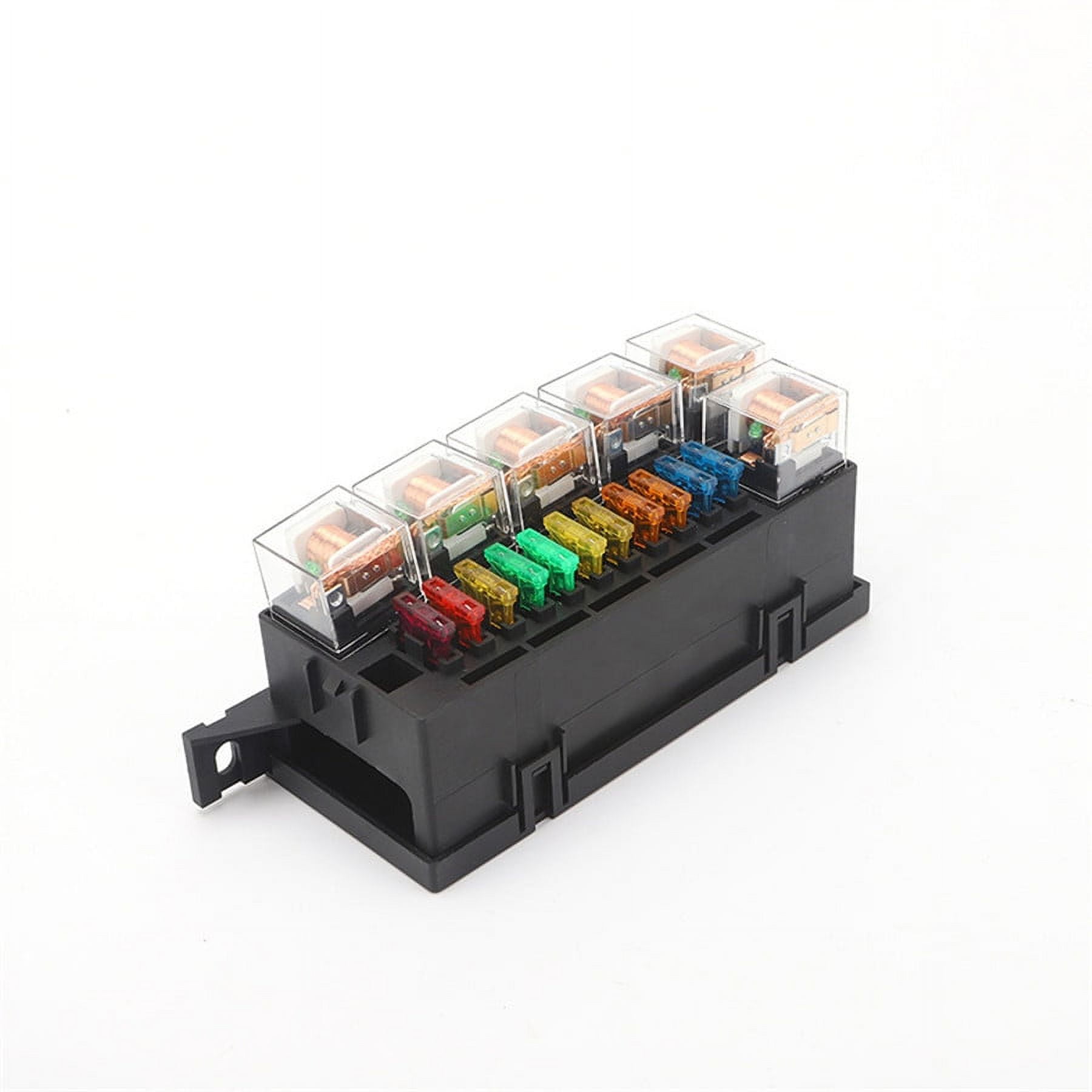 Universal Car Modified Relay Fuse Box Kit w/ 11x Fuses + 6 Relays 5 Pin ...