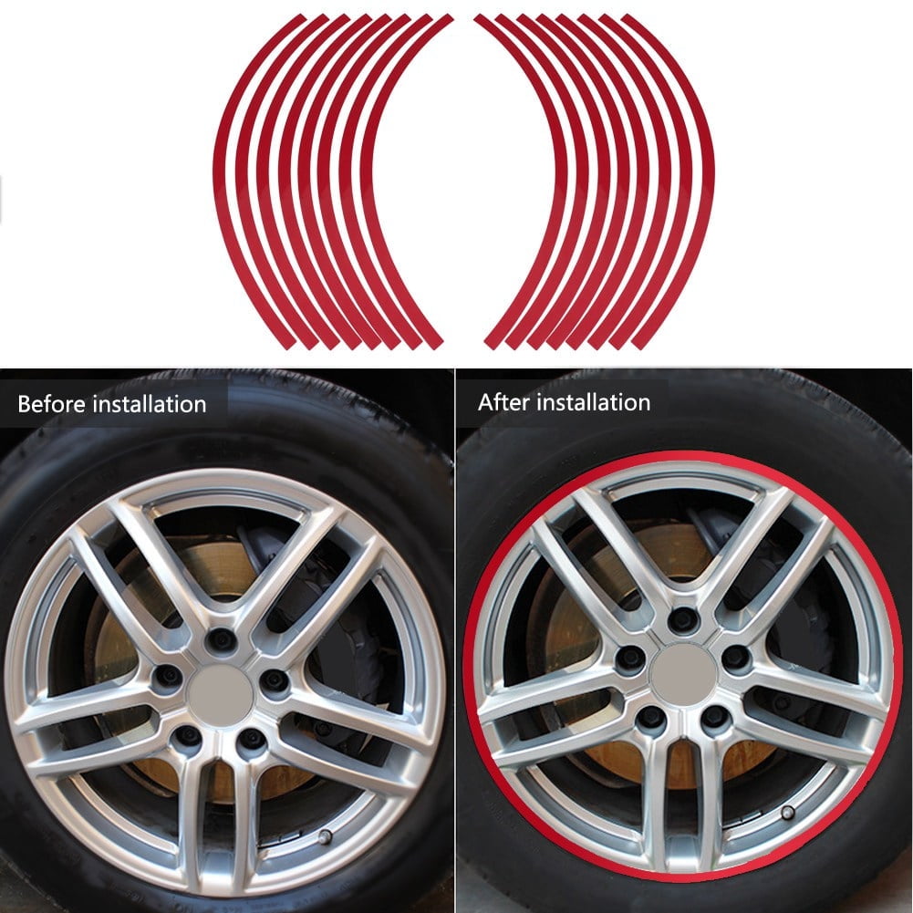 Universal Car Motorcycel Wheel Reflective Pinstripe Decal Tape Sticker ...