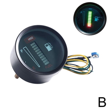 BLLYOGU 2" 52mm Fuel Level Gauge, 12V Fuel Tank Meter White LED with E ...