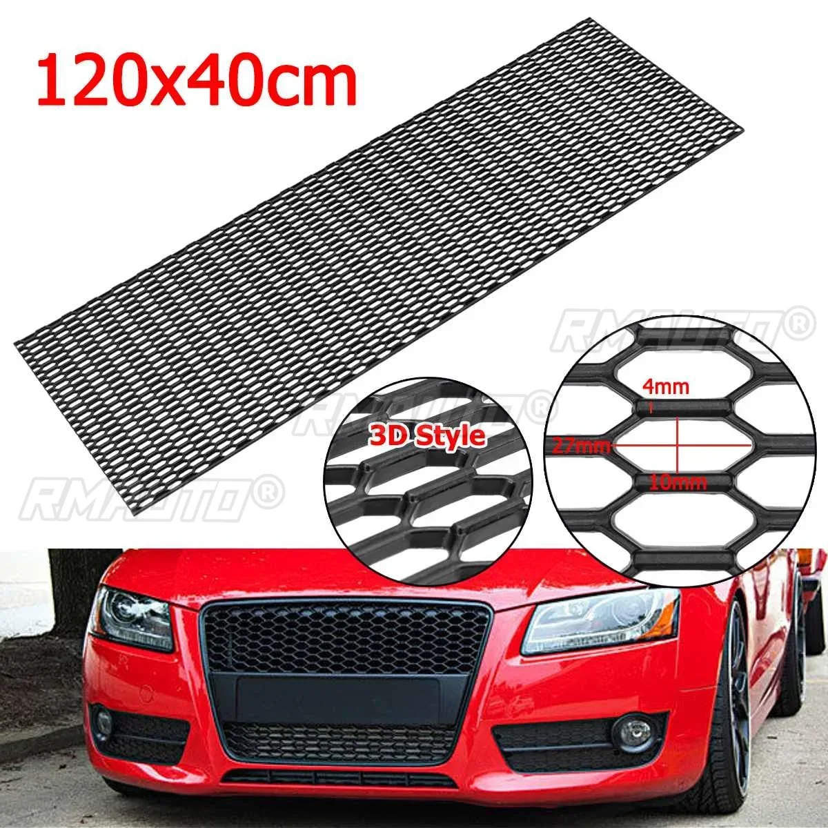 Universal Car Racing Bumper Air Intake Racing Honeycomb Meshed Grille ...