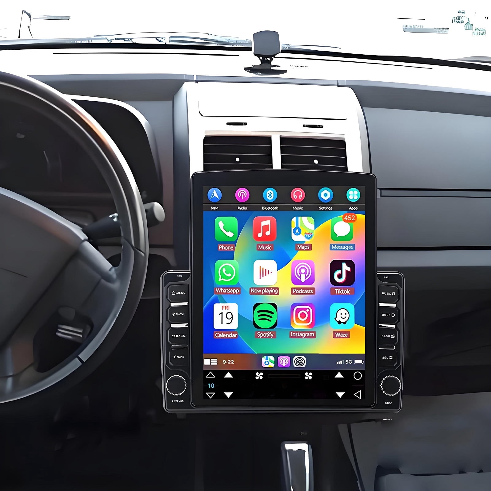 Universal Car Radio for Dodge Jeep Chrysler with Wireless Apple CarPlay ...