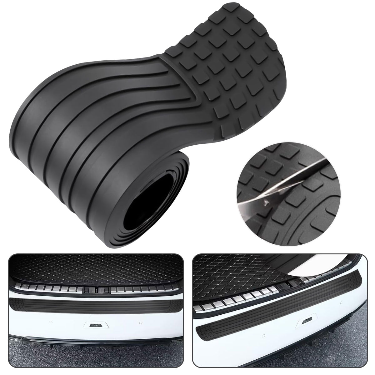 Kabuer Universal Car Rear Bumper Protector, 41-inch x 3.4-inch Rubber ...