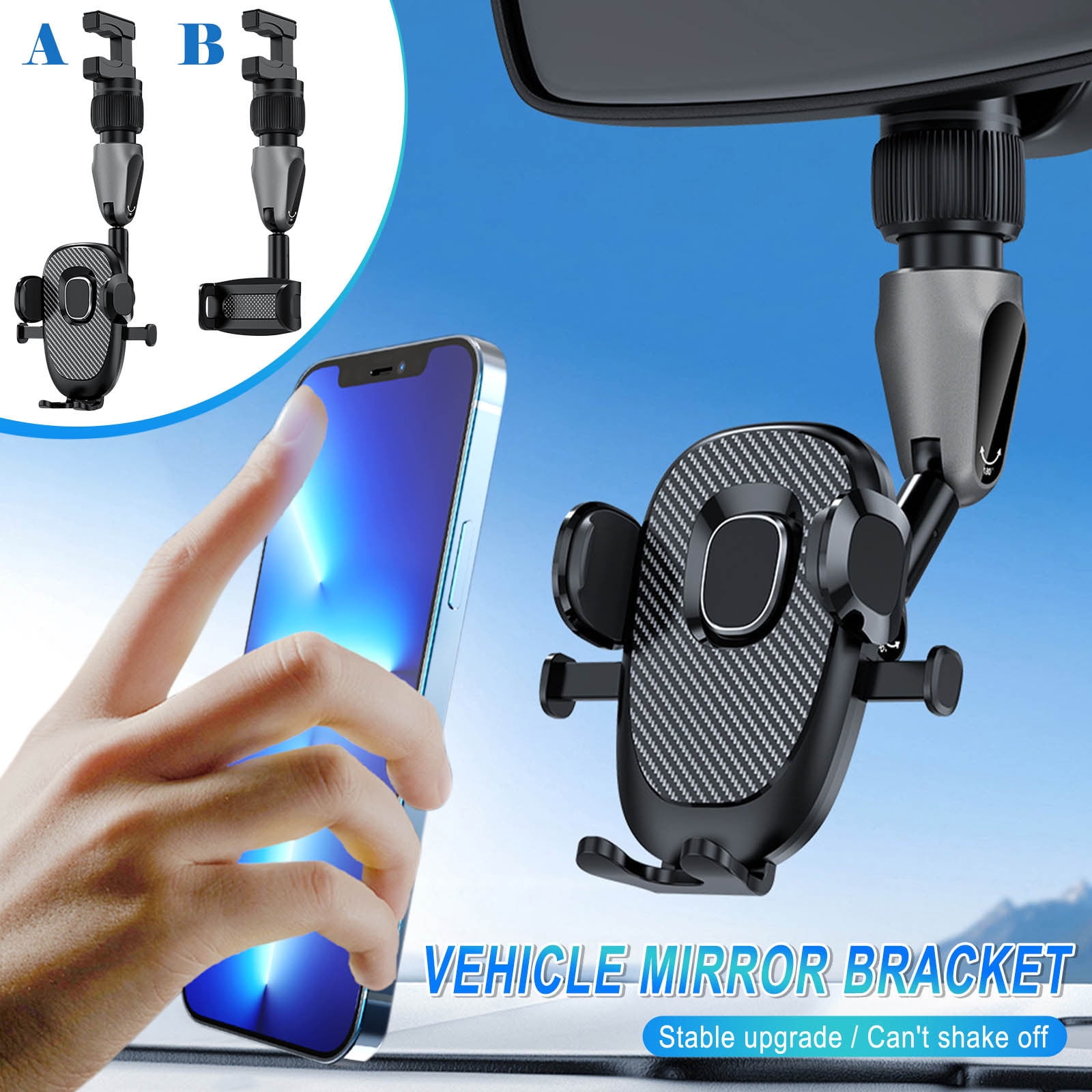 Universal Car Rearview Mirror Bracket, Swivel Design, Easy Installation ...