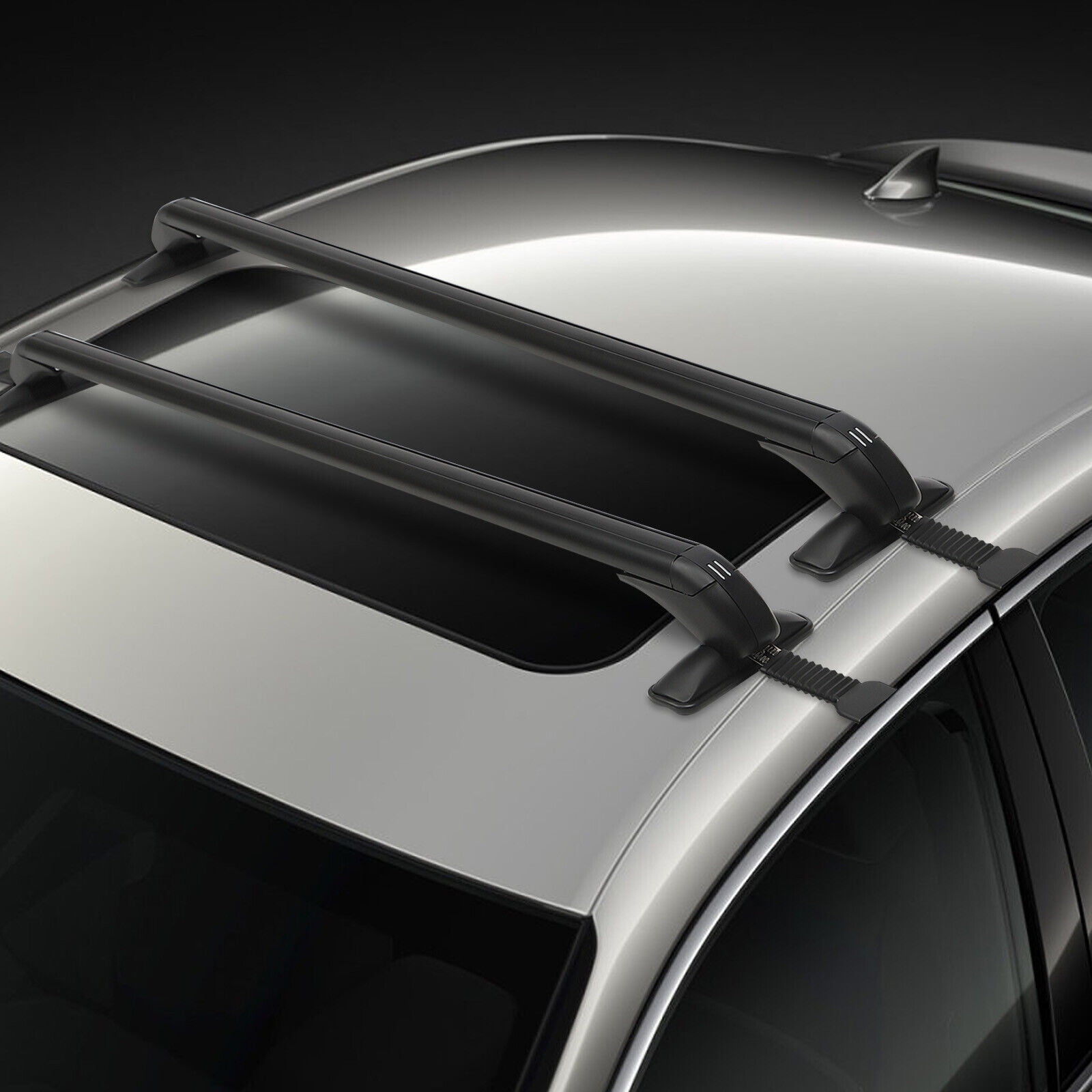 Universal Car Roof Bars for 4/5 Door Vehicles, Aluminum, Black, Max ...