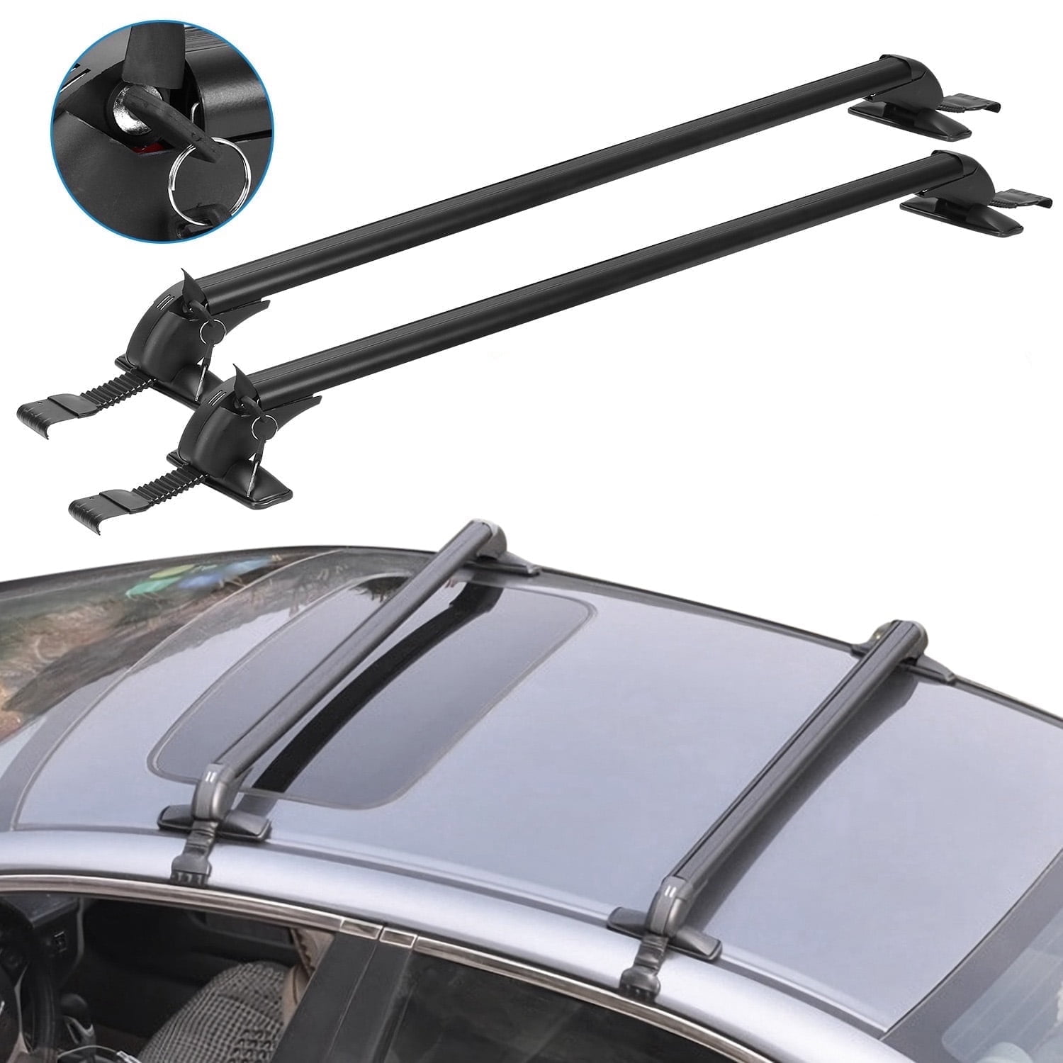 iMounTEK Car Roof Rack Cross Bar, 43in Anti-Theft Lock Crossbar for ...