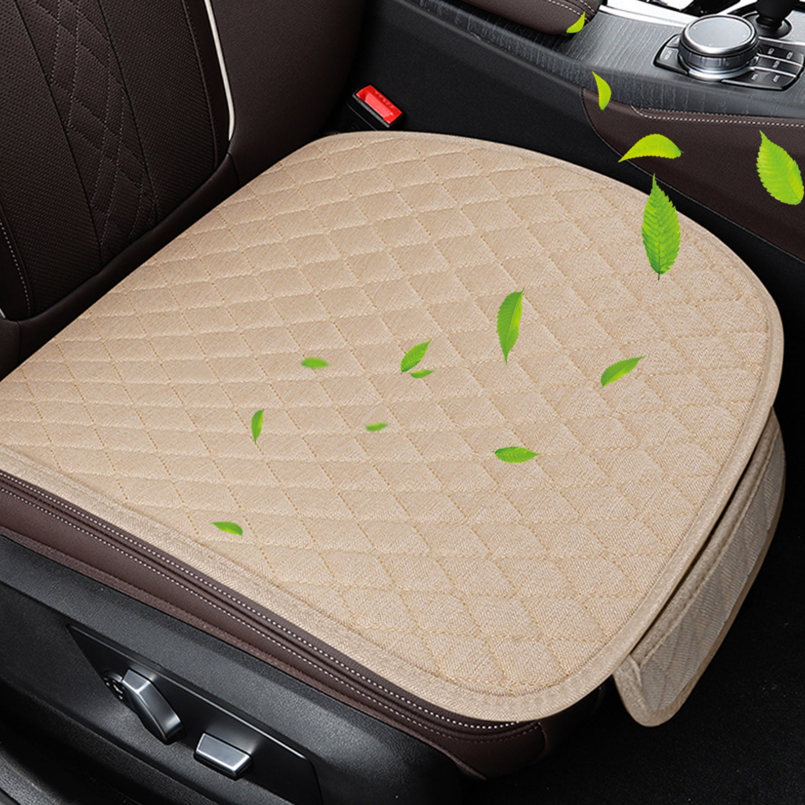 Universal Car Seat Cushion Non Slip Breathable Cotton Linen Protector ...