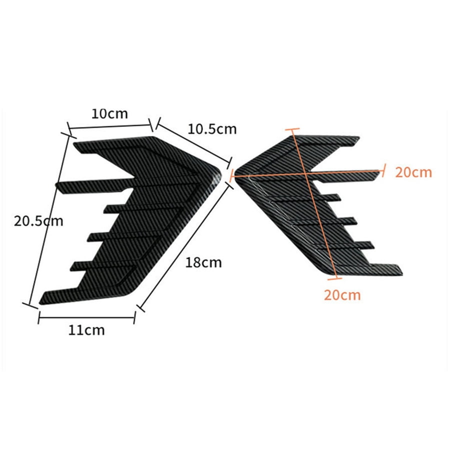 Universal Car Side Wing Fins Air Flow Fender Grill Intake Vent Trim ...