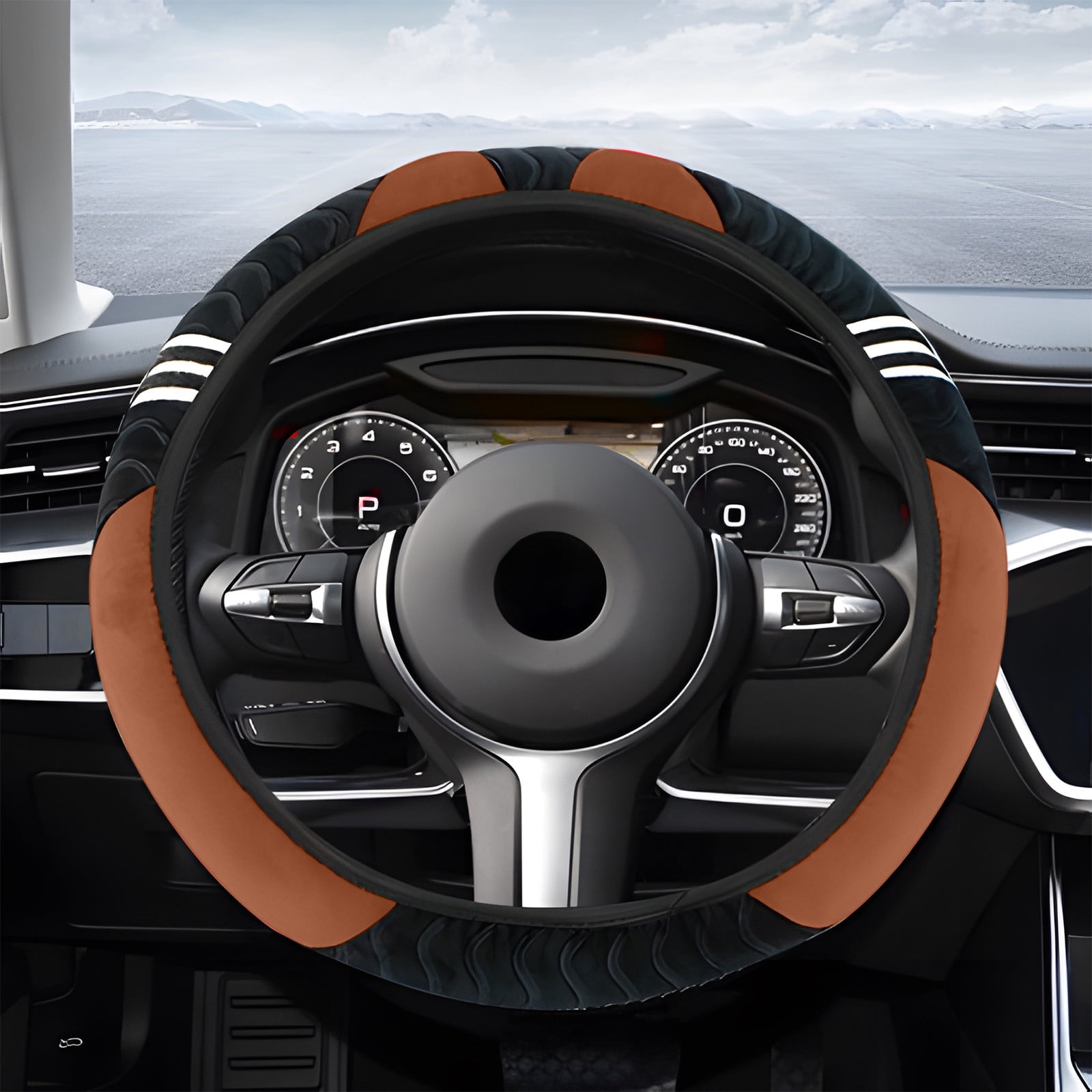 Universal Car Steering Wheel Cover Stretch, Soft Polyester Material ...