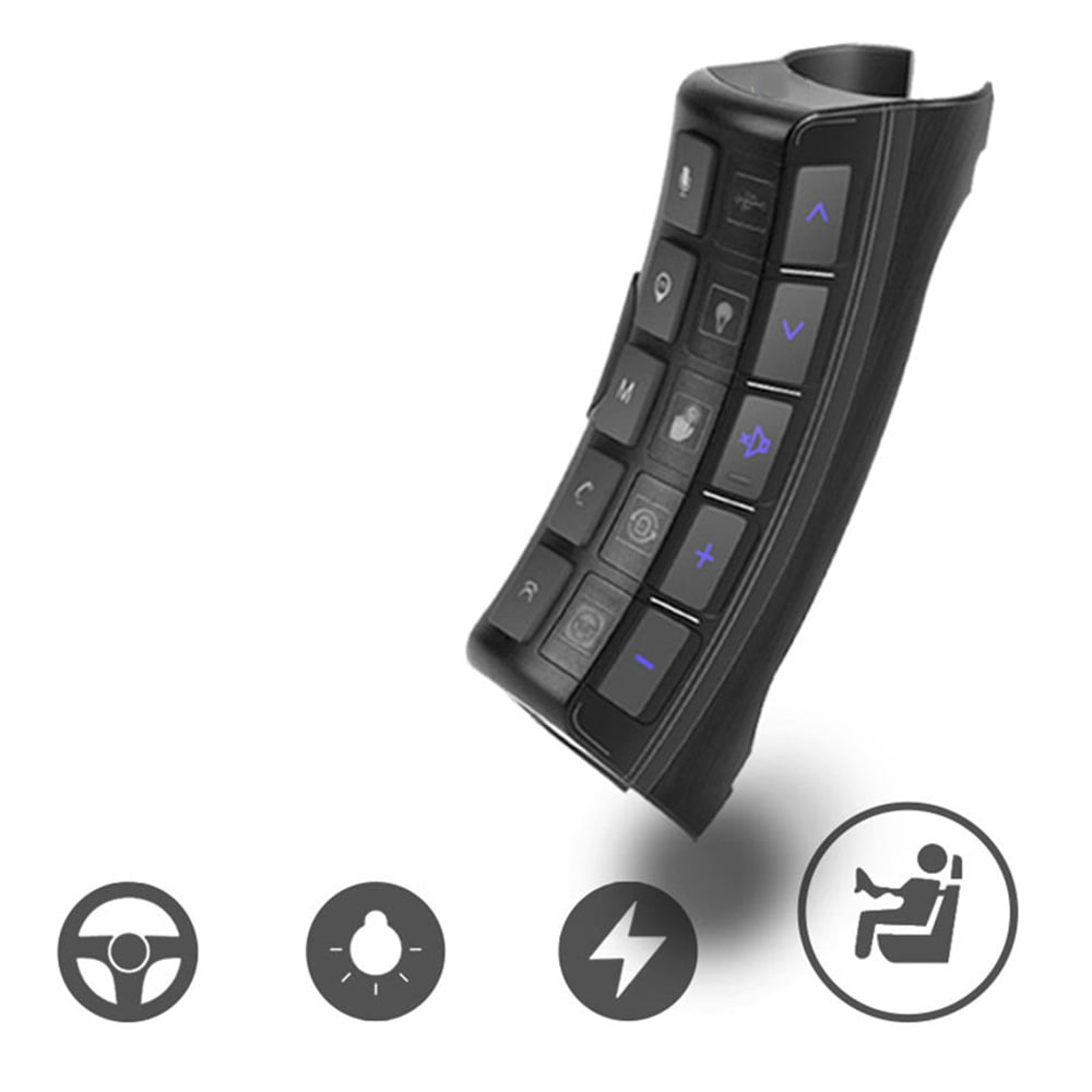 Universal Car Steering Wheel Remote Control Smart Backlight Modified ...