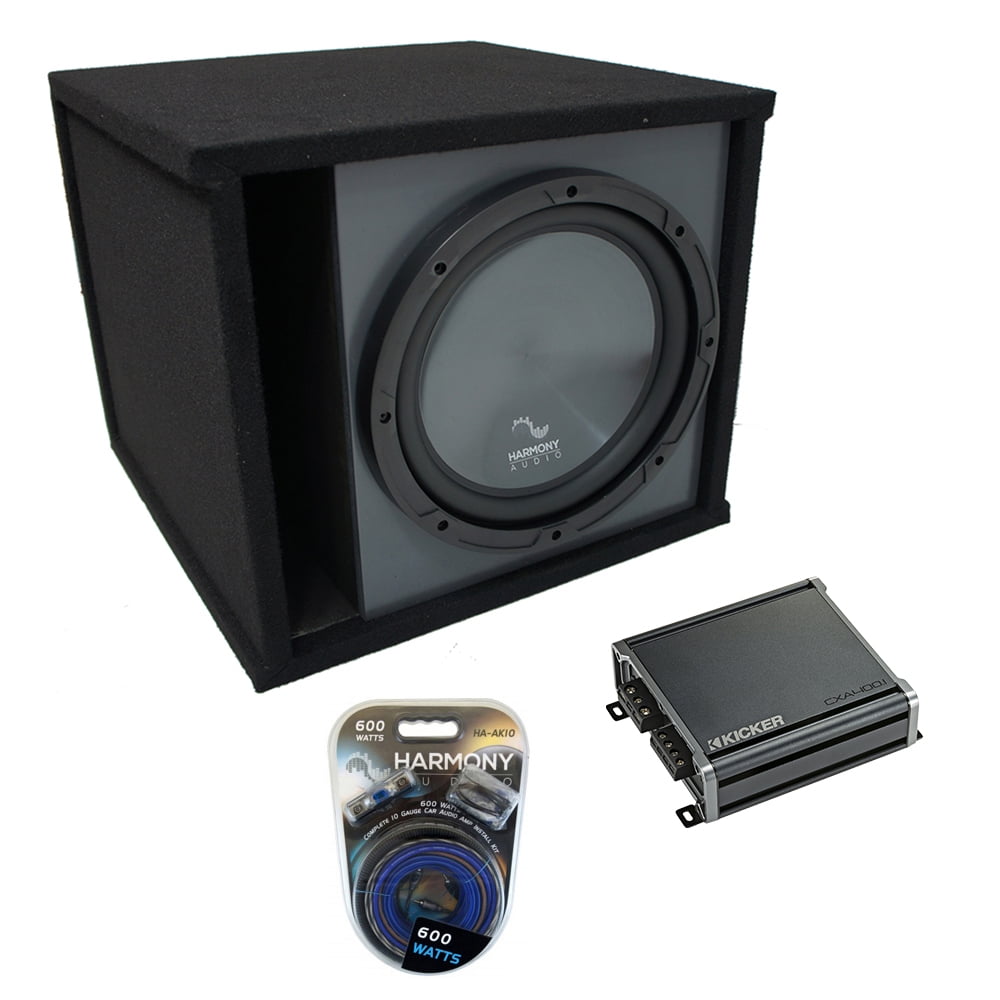 Universal Car Stereo Paintable Ported 12" Harmony R124 Sub Box & CXA400 ...