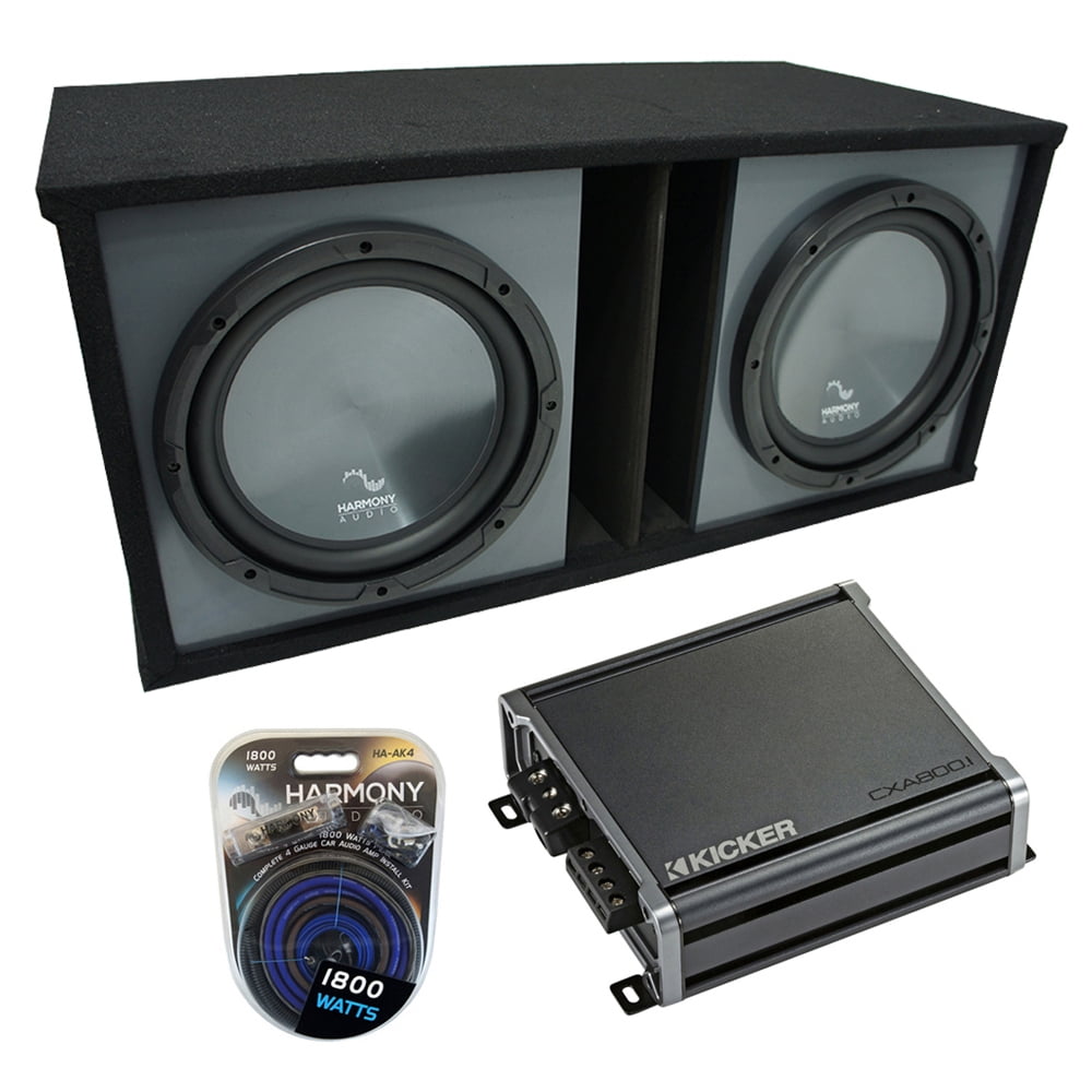 Universal Car Stereo Paintable Ported Dual 12" Harmony R124 Sub Box ...