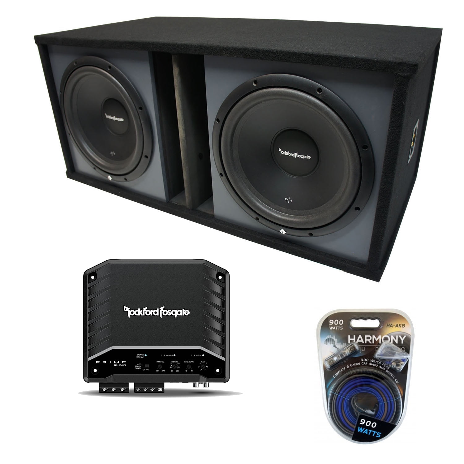 Universal Car Stereo Paintable Ported Dual 12" Rockford R1S412 Sub Box ...