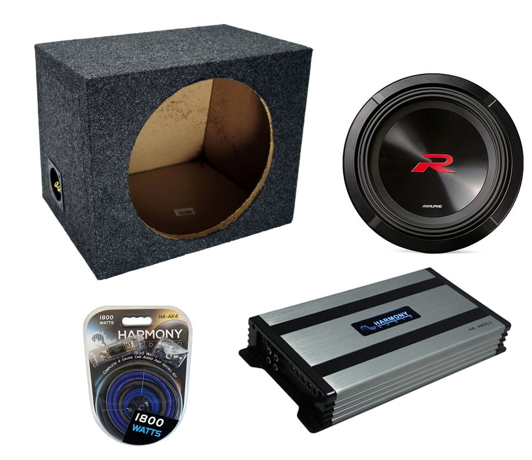 "Alpine R-Series R2-W12D4 12"" Subwoofer Audio Equipment Combo with ...
