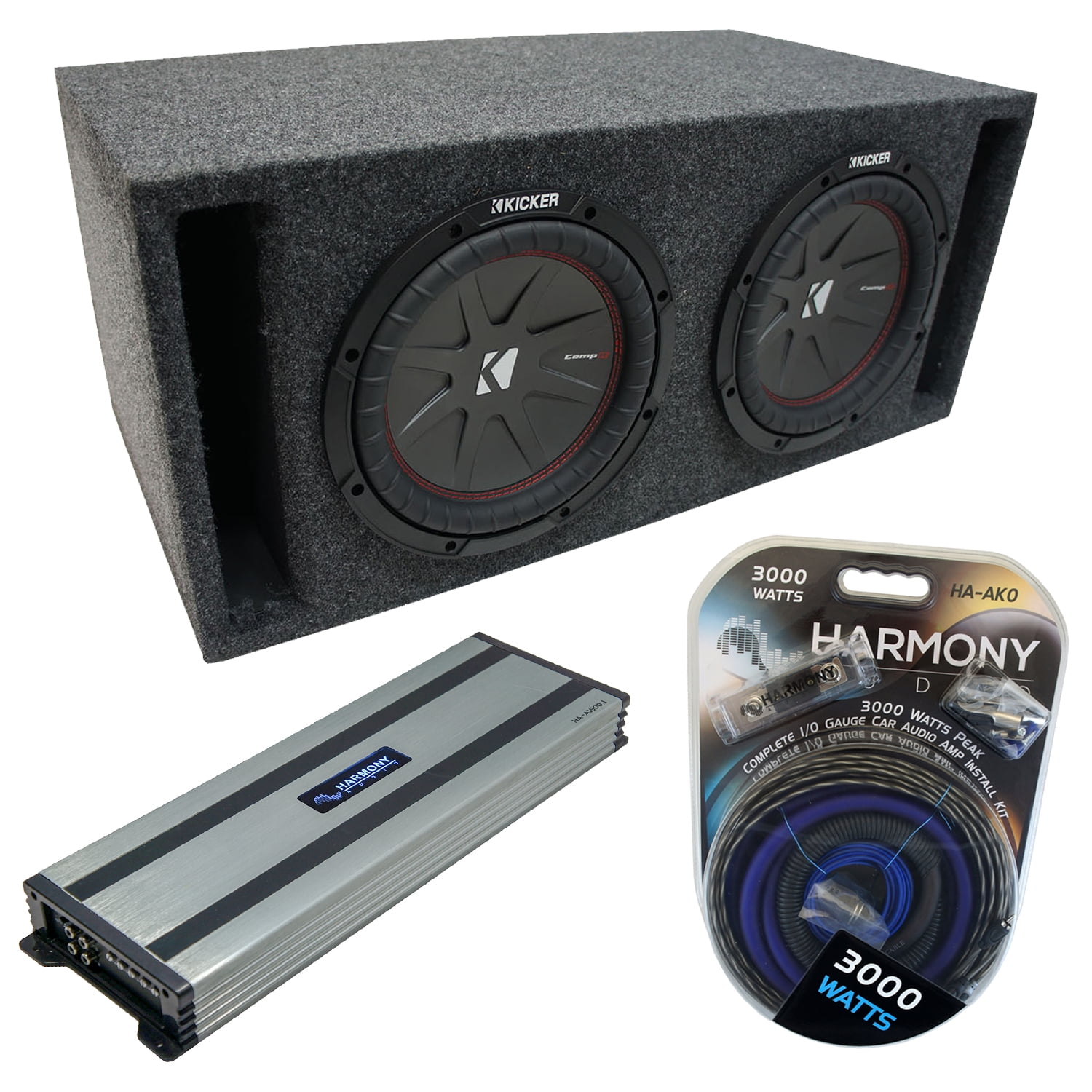 Universal Car Stereo Slot S Port Dual 15 Kicker CompR CWR15 Sub Box HA ...