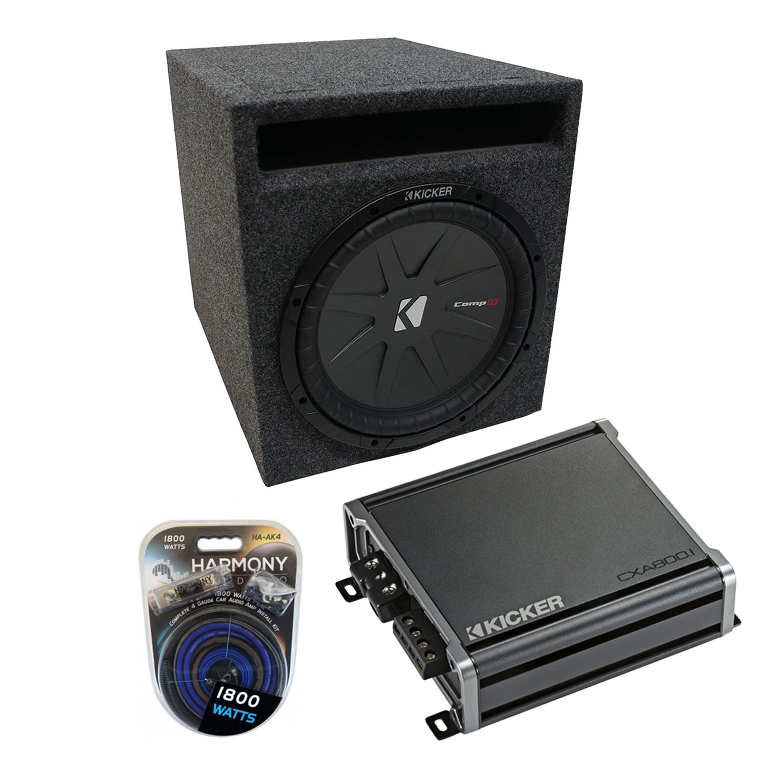 Universal Car Stereo Slotted S Port Single 12 Kicker CompR CWR12 Sub ...