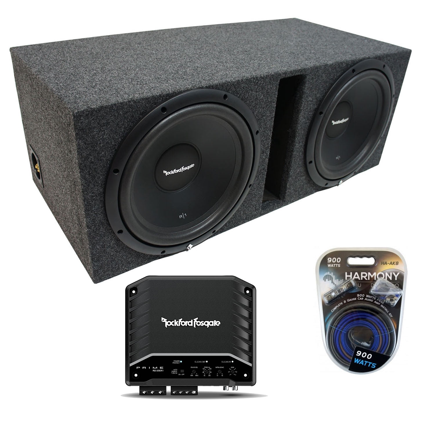 Universal Car Stereo Vented Port Dual 10" Rockford Prime R1S410 Sub Box ...