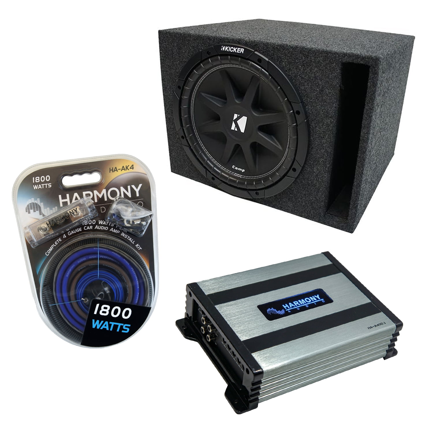 Universal Car Stereo Vented Port Single 10 Kicker Comp C10 Sub Box HA ...