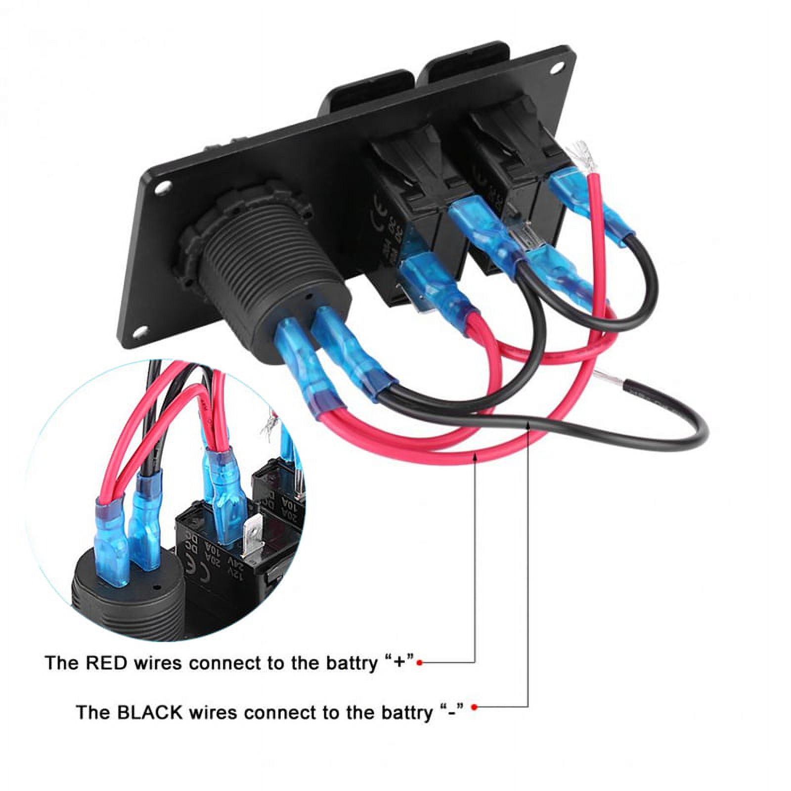Universal Car Truck Caravans RV 2-Gang Circuit LED Rocker Switch Panel ...