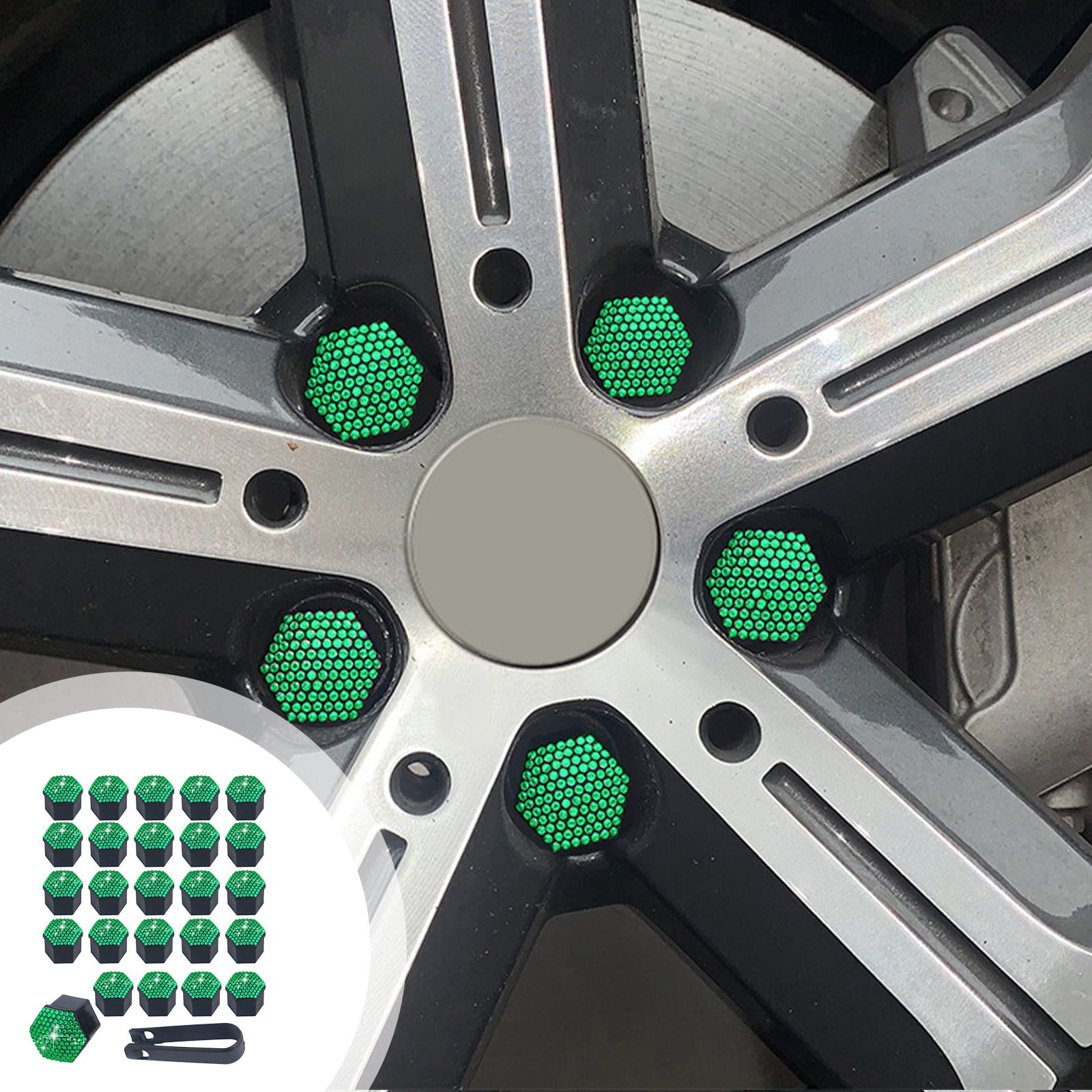 Universal Car Wheel Nut Caps, 20 Pack Hexagonal Plastic Lug Nut Covers ...