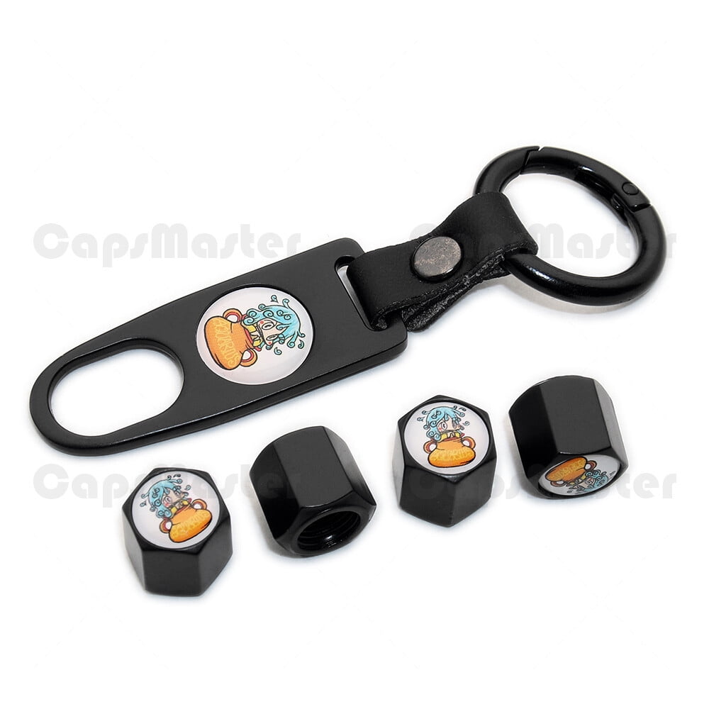 Universal Car Wheel Tire Valve Dust Stem Air Cap + Keychain Zodiac ...
