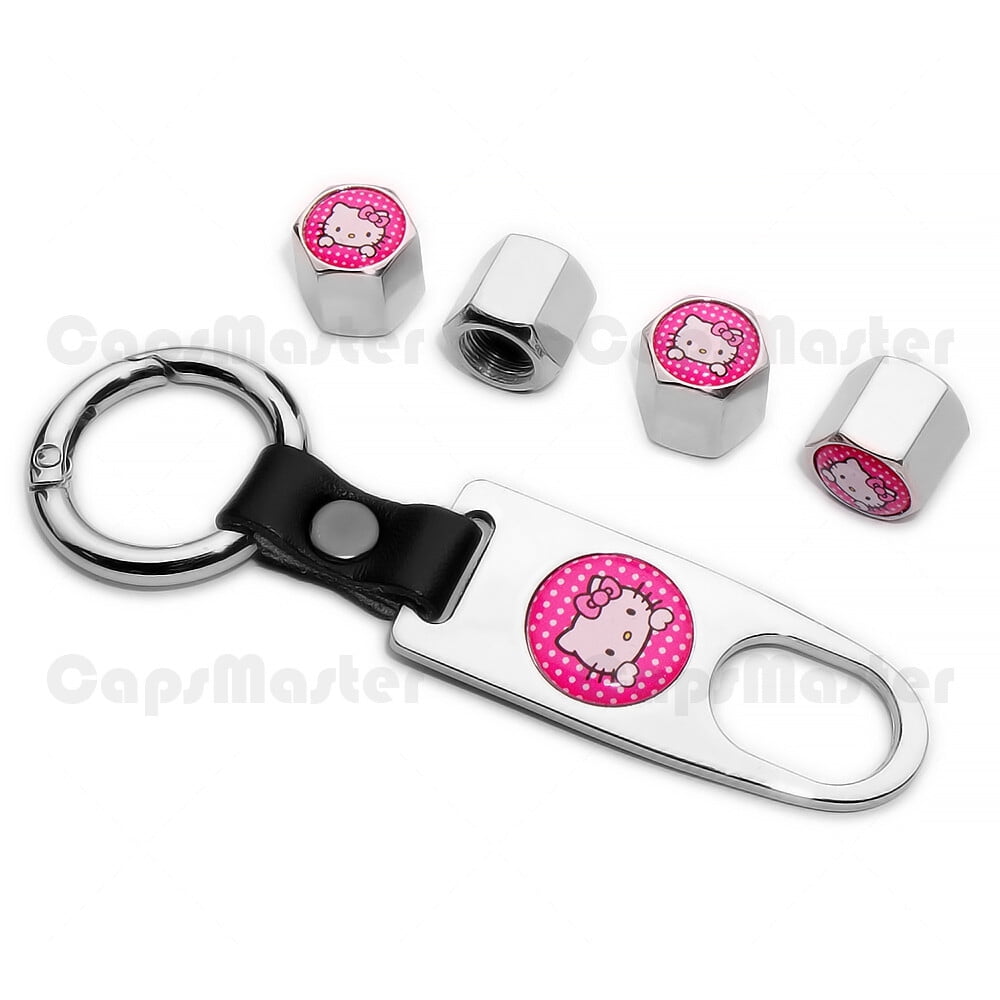 Universal Car Wheels Tire Valve Dust Stem Air Cap Keychain Pink Hello ...