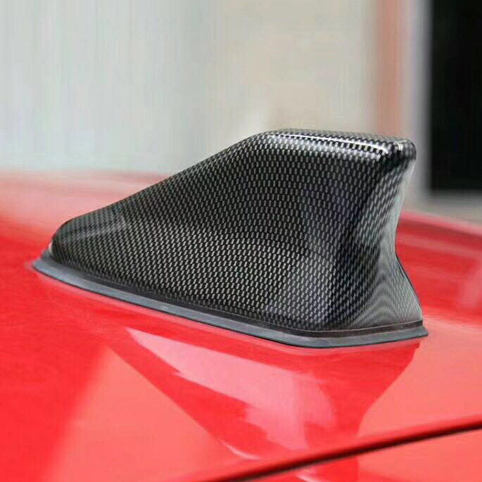 Universal Carbon Fiber Look Car Roof Top Mount Shark Fin Aerial Antenna ...