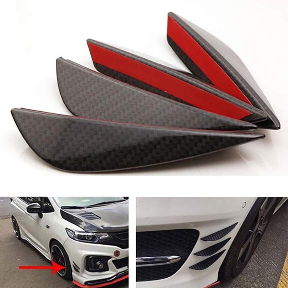 Universal Carbon Fiber Pattern Front Bumper Lip Fins Canards Splitters ...