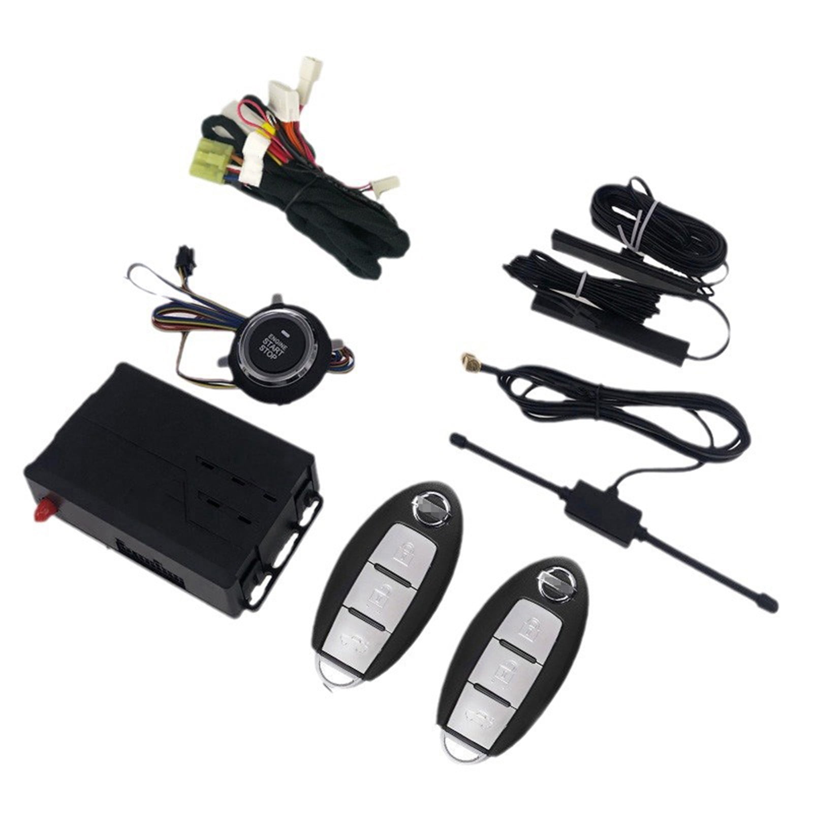 Universal Cars One Button Start Passive Keyless Entry Anti Theft Alarm Security Device Remote ...