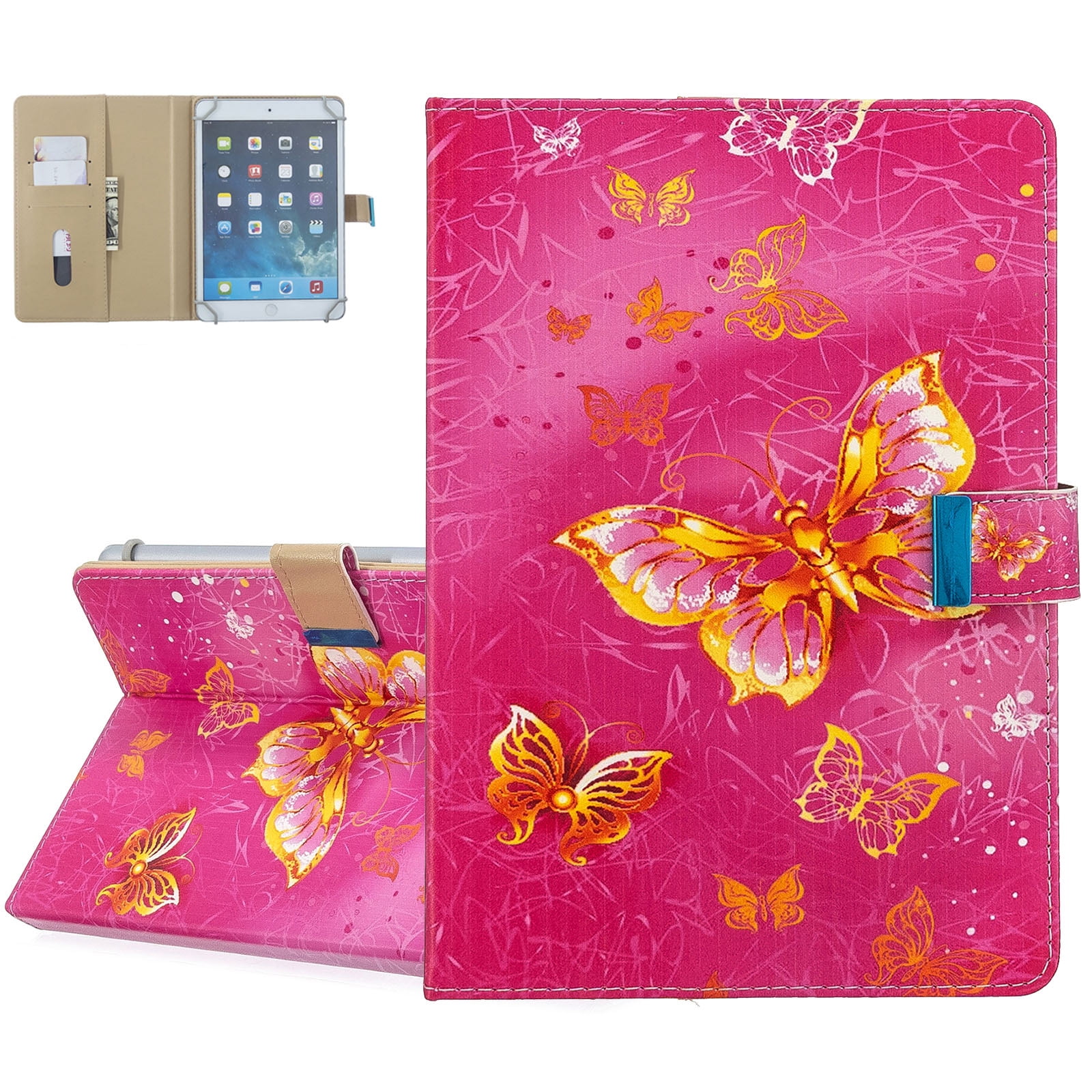 Universal Case for 7 Inch Tablet, Slim Light Weight Cute Wallet Stand ...
