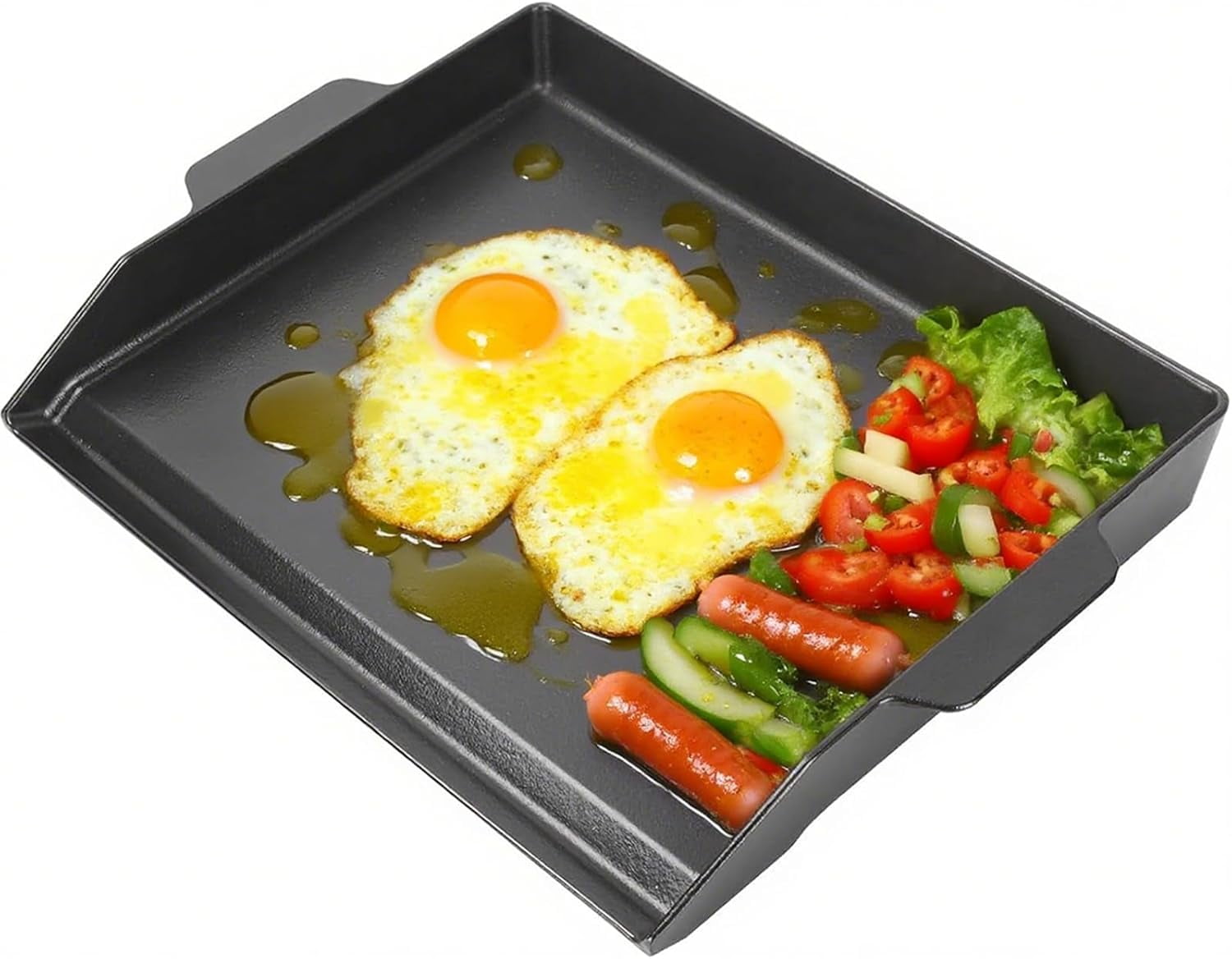 Universal Cast Iron Cooking Griddle Insert,Seasoned Nonstick Coating ...