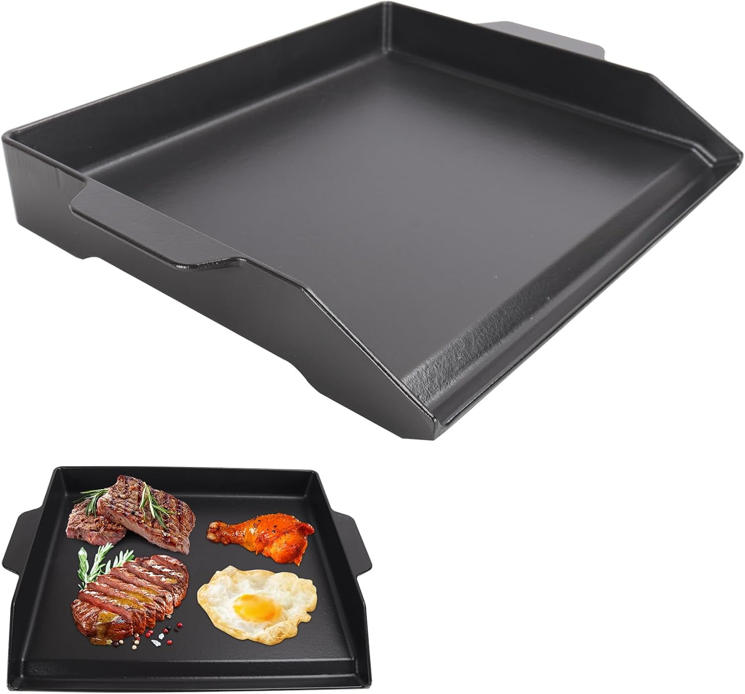 Universal Cast Iron Flat Top Griddle for Gas/Stove/Electric/Charcoal ...
