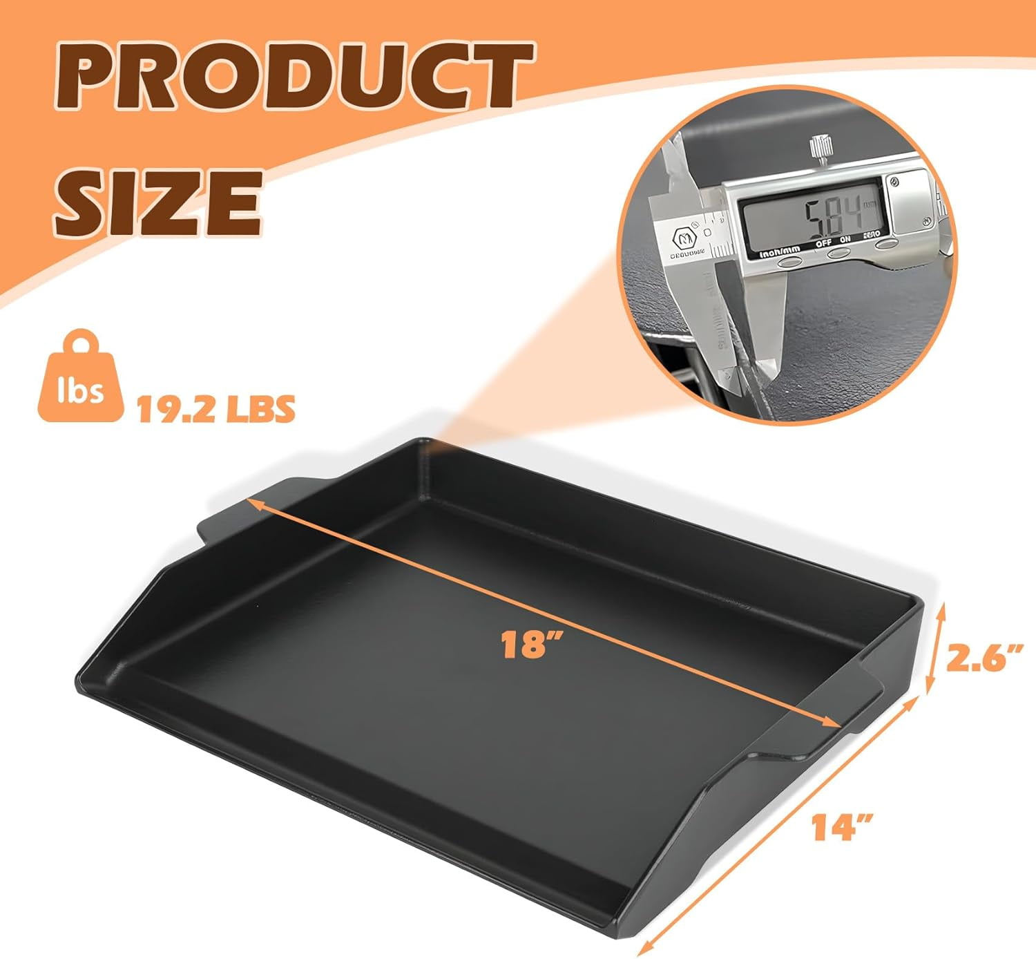 Universal Cast Iron Griddle 18.6" x 14", Pre-Seasoned Nonstick Flat Top ...