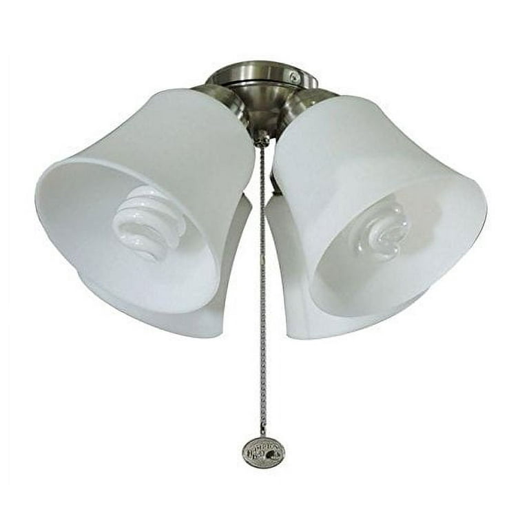 Universal Ceiling Fan Light Kit 4 Brushed Nickel | Shelly Lighting Universal Ceiling Fan Light Kit 4 Brushed Nickel | Shelly Lighting
