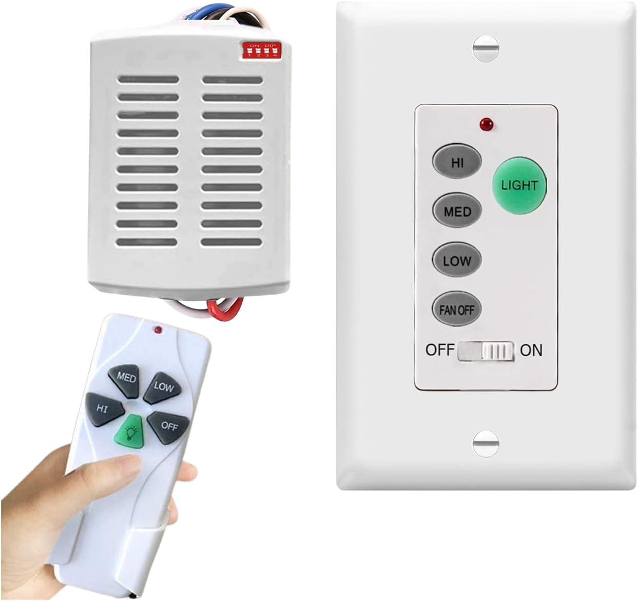 Universal Ceiling Fan and Light Remote Control Kit, 3 Speed, Light ...