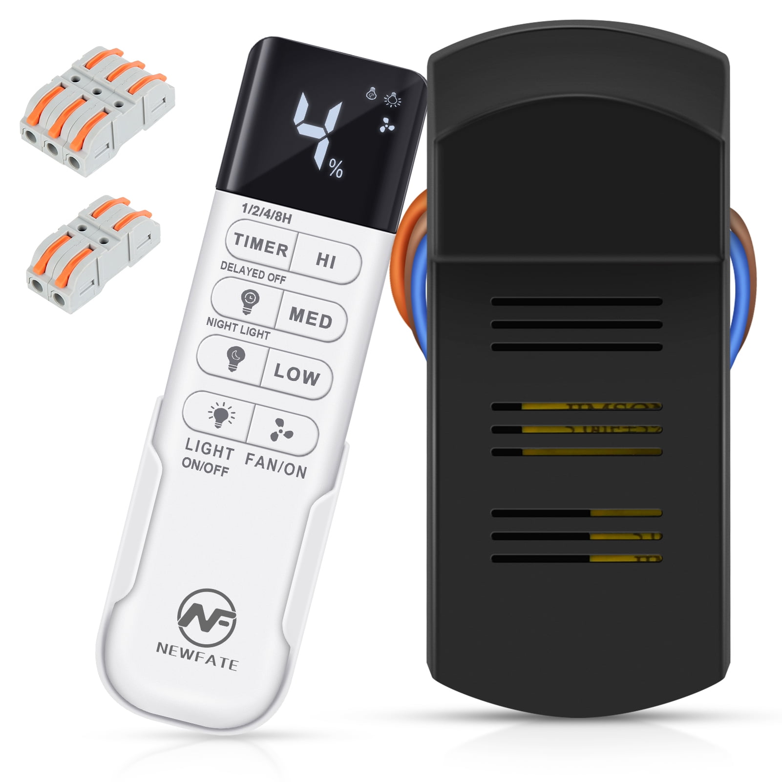 Universal Ceiling Fan Remote Control Kit,3-in-1 Fan Controller Remote,with Fan Timing & Security ...