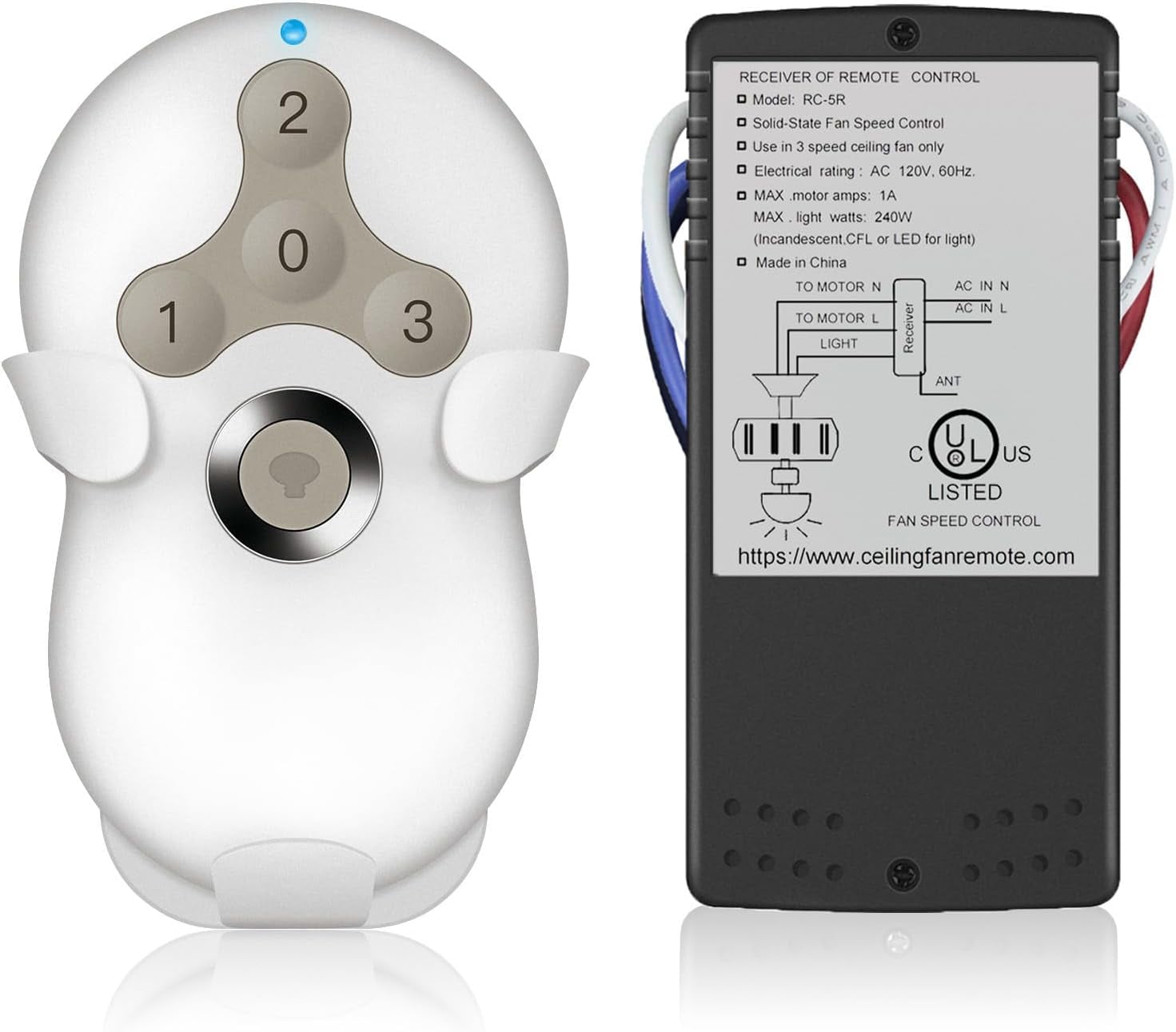 Universal Ceiling Fan Remote Control Kit, Compatible with Hunter ...