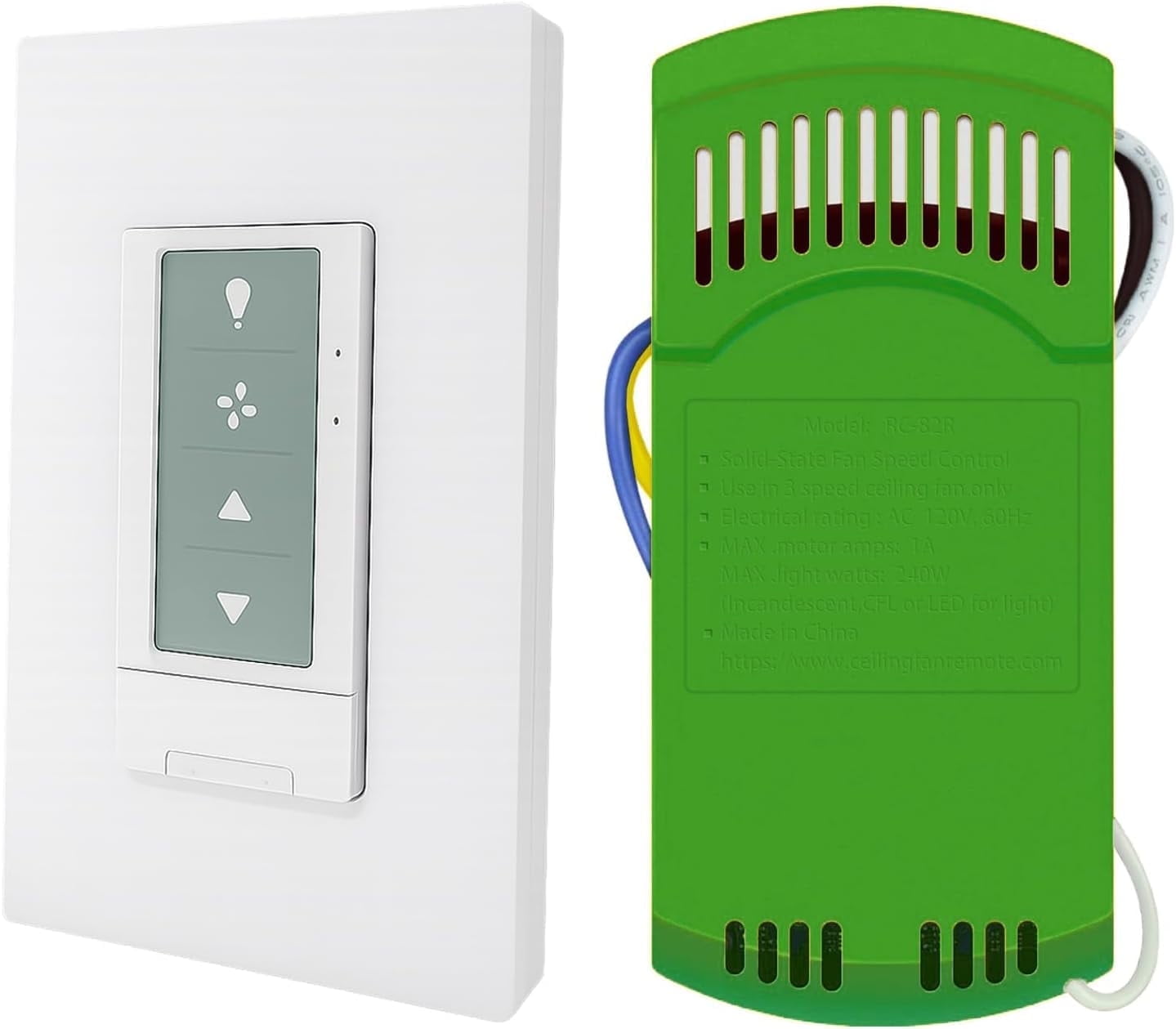 Universal Ceiling Fan Wall Remote Control Kits with 80R Receiver, 3 ...