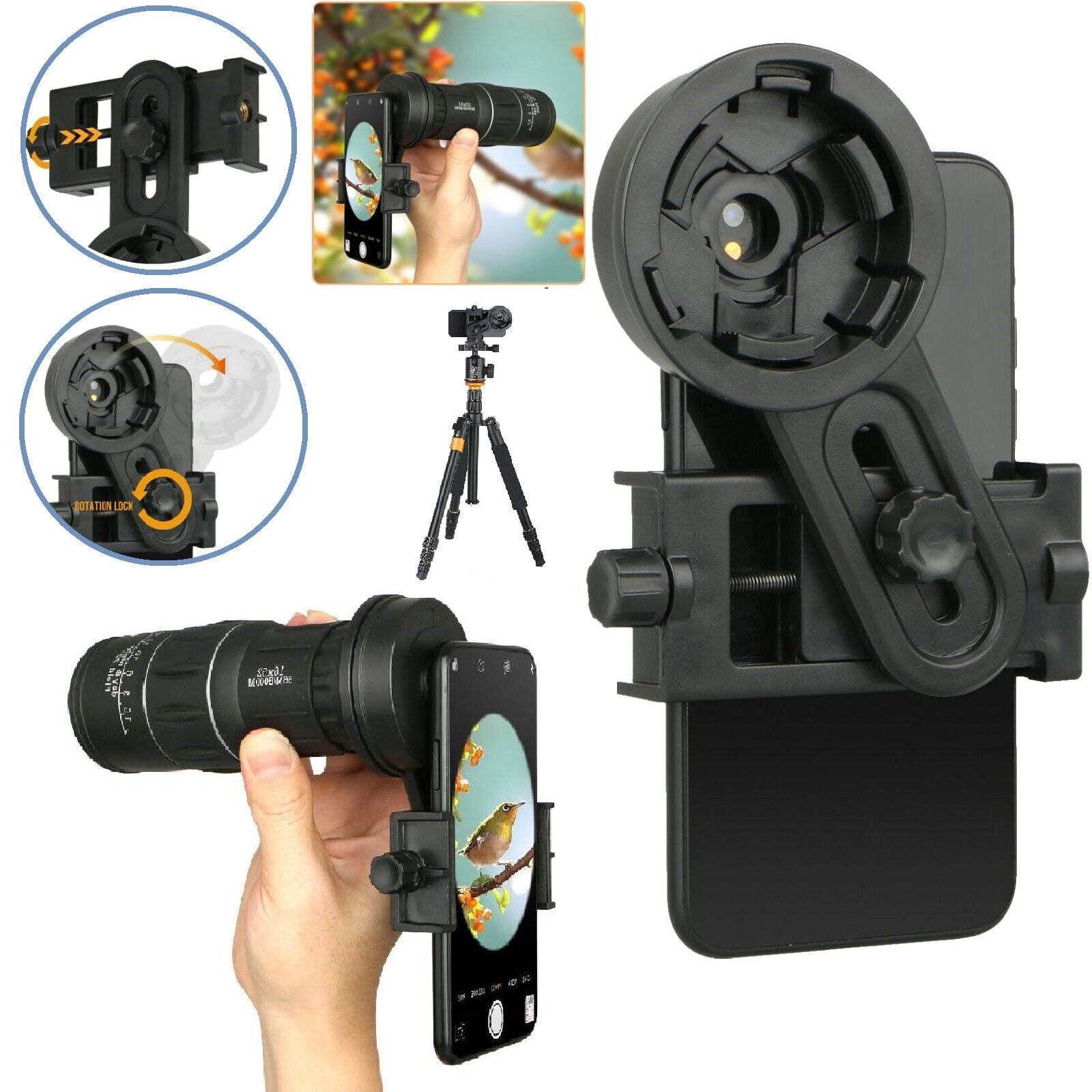 Universal Cell Phone Adapter Mount Binocular Monocular Spotting Scope ...