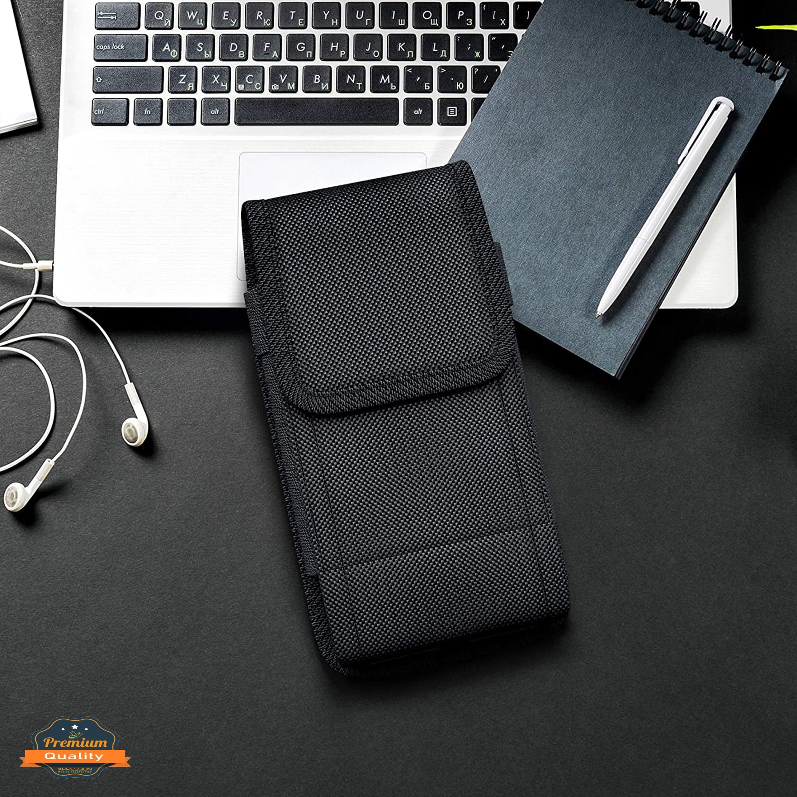 Universal Cell Phone Holster with Belt Clip Loops & Card Slot Canvas ...