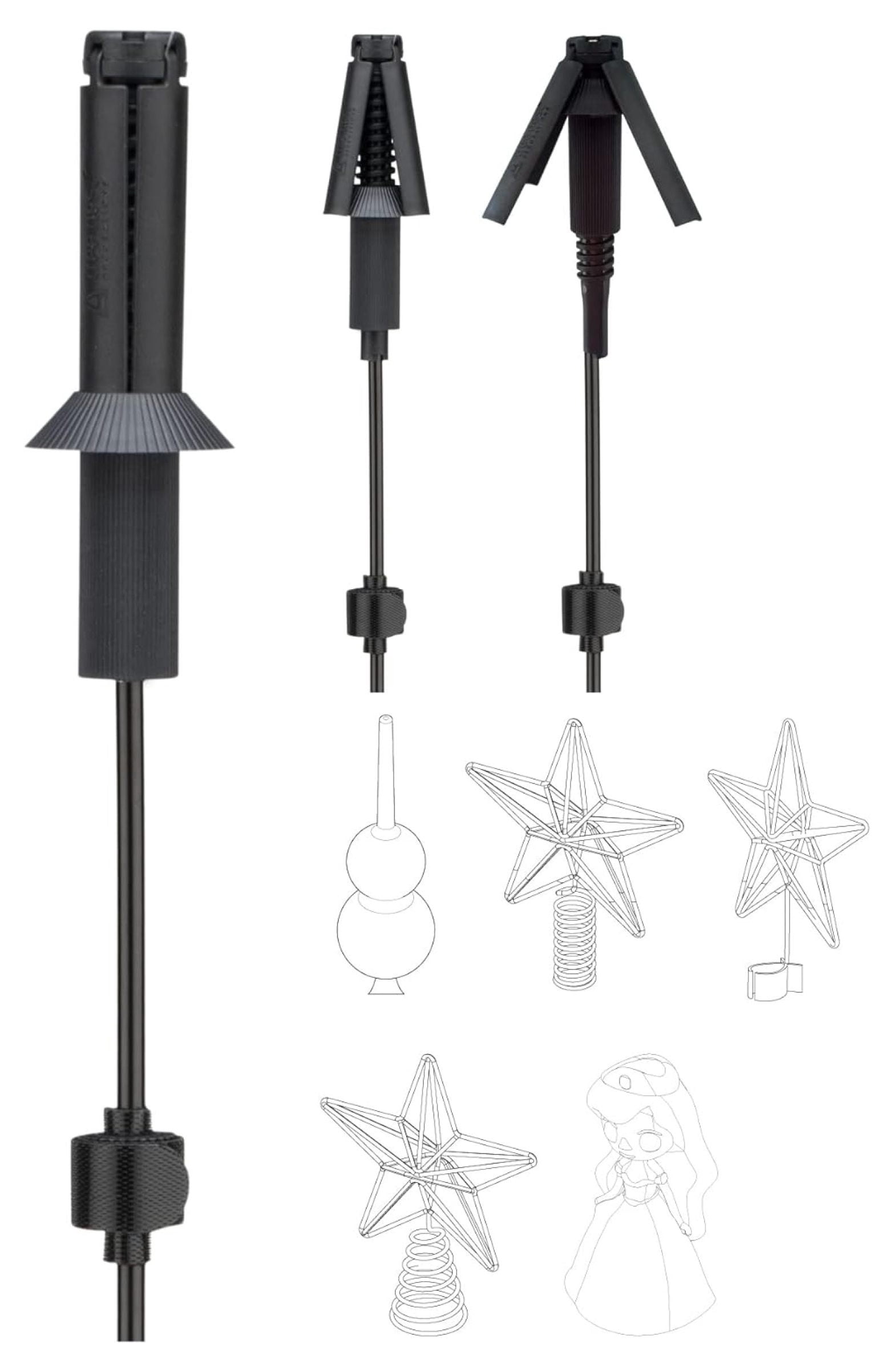 Universal Christmas Tree Topper Supporter Holder Fits All Base Types ...