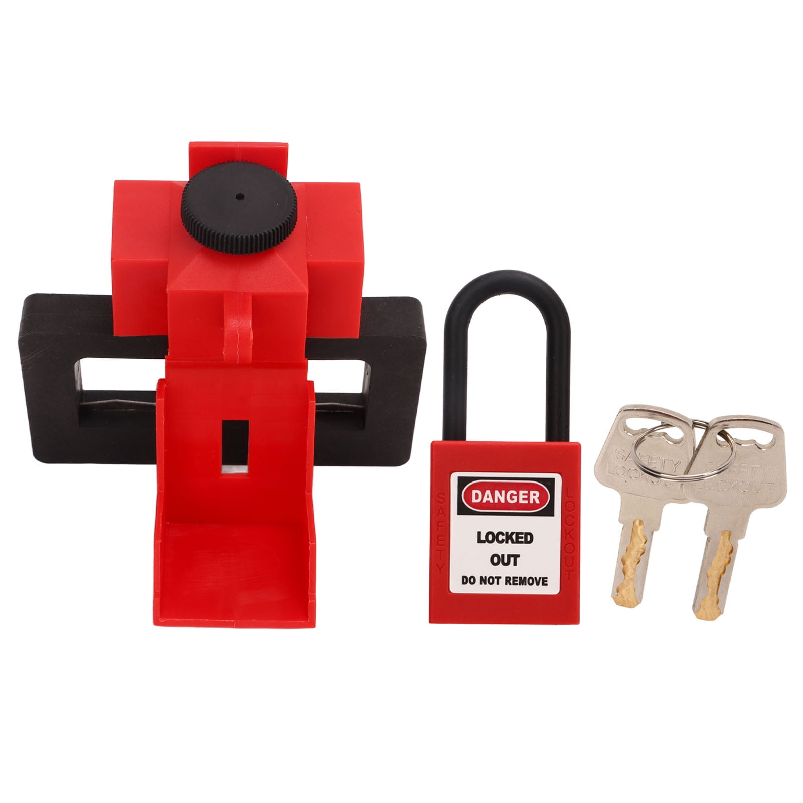 Universal Clamp-On Breaker Lockout Safety Padlock Kit, Nylon Heat ...