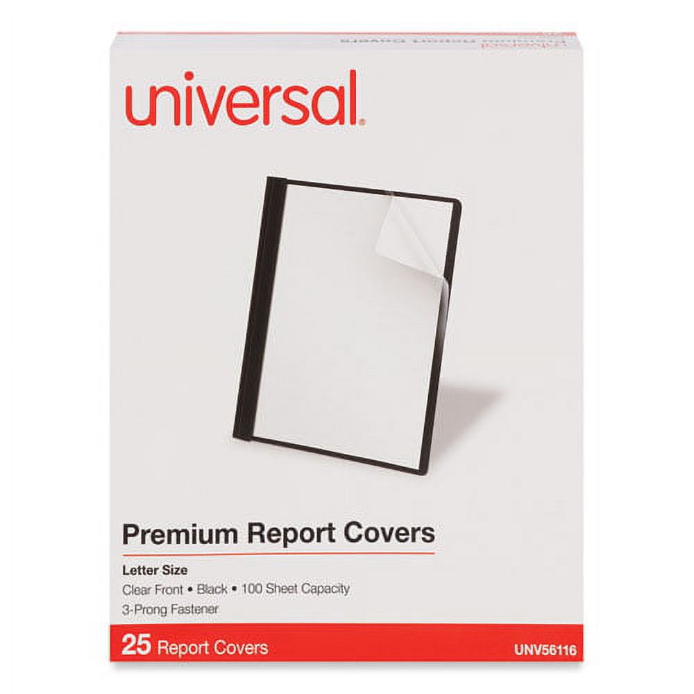 Universal Clear Front Report Cover With Fasteners, Three-Prong Fastener ...