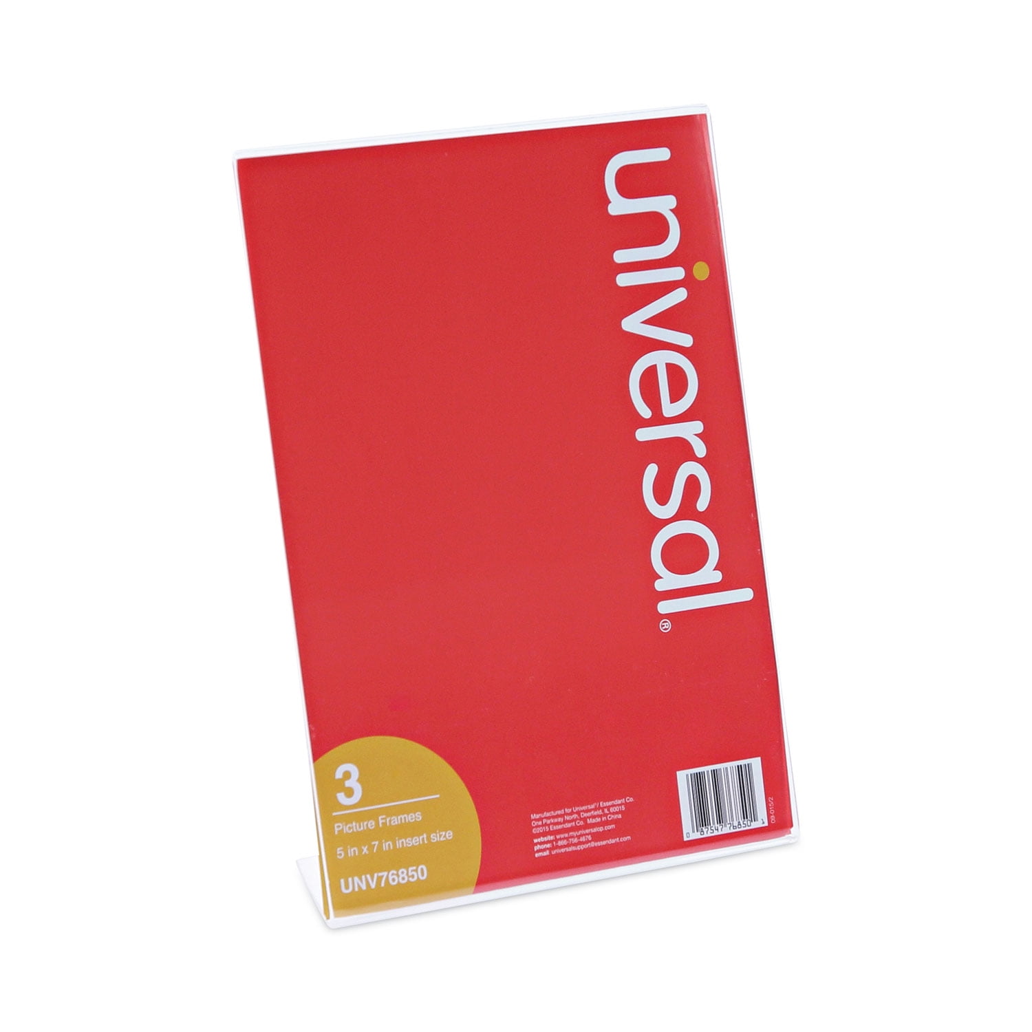 Universal Clear L-Style Freestanding Frame, 5 x 7 Insert, 3/Pack ...