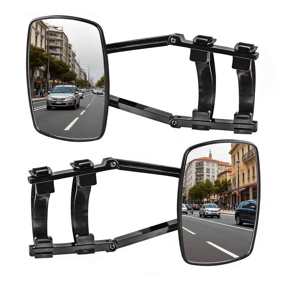 Universal Clip-on Trailer Mirrors, 2-Pack, Rotating Adjustable Dual ...