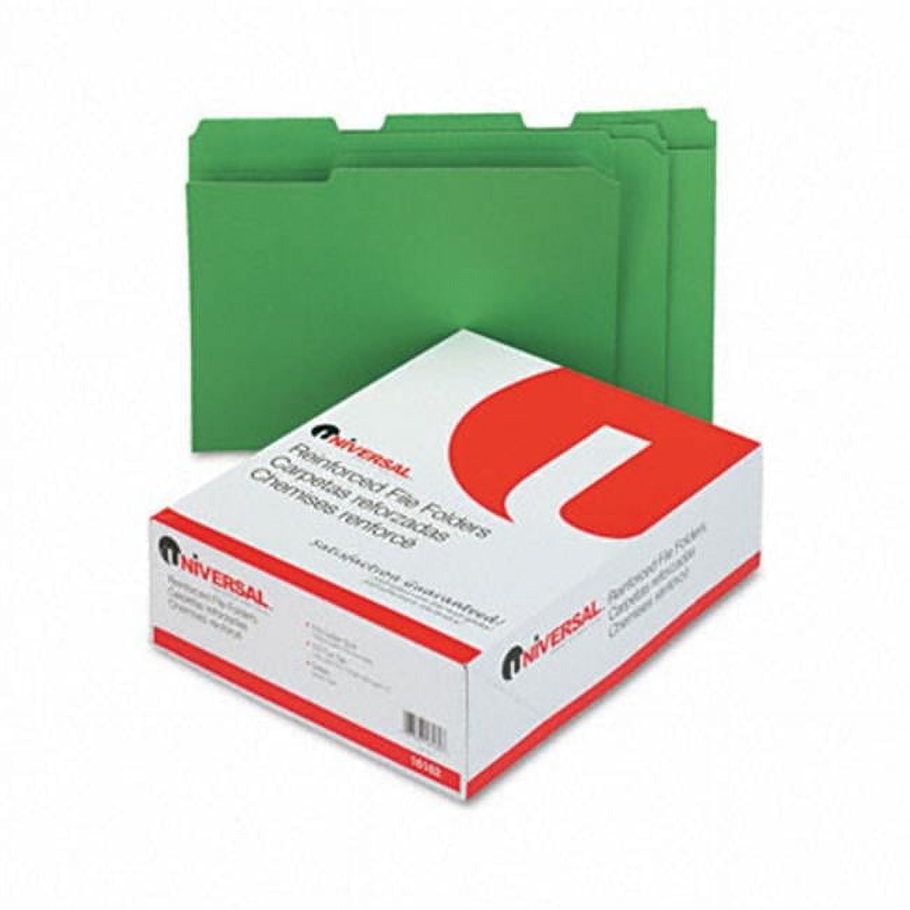 Universal Colored File Folders - Green - Letter Size - 1/3 Cut Assorted ...