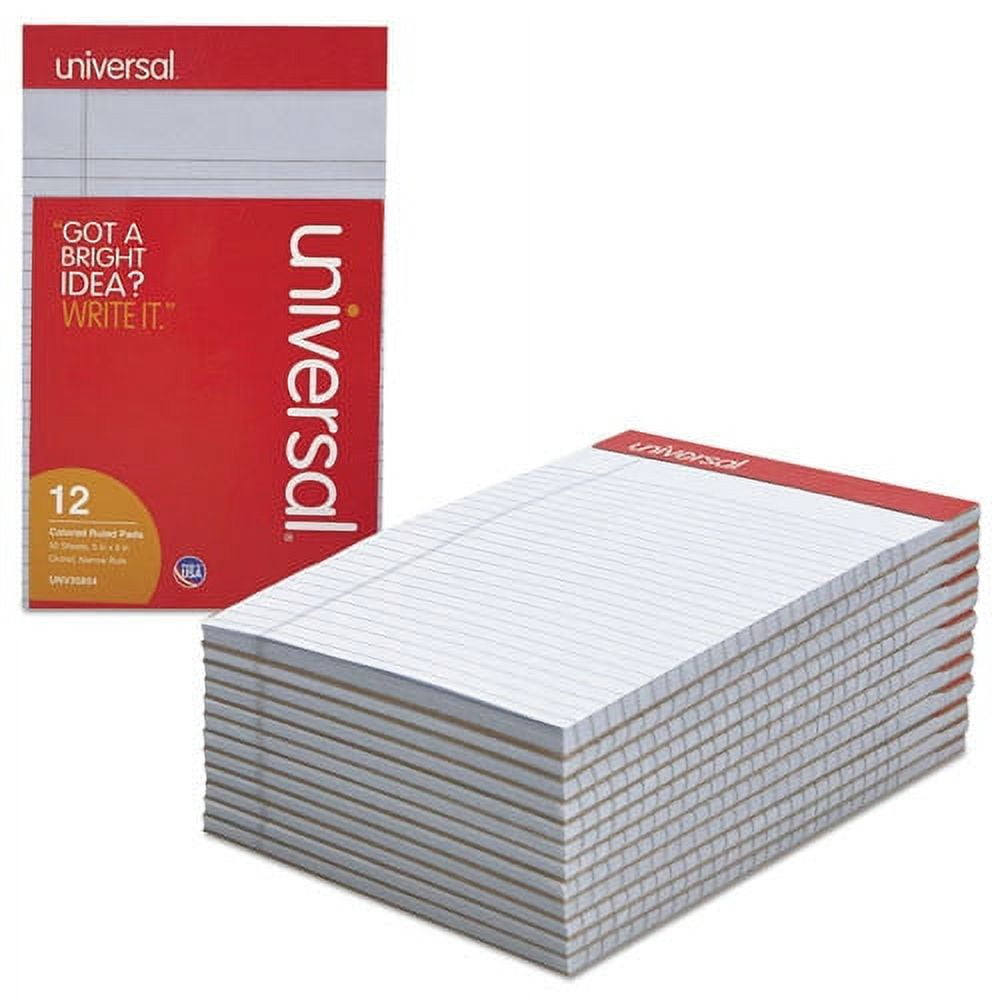 Universal Colored Perforated Note Pads, Narrow Rule, 5 x 8, Orchid, 50 ...