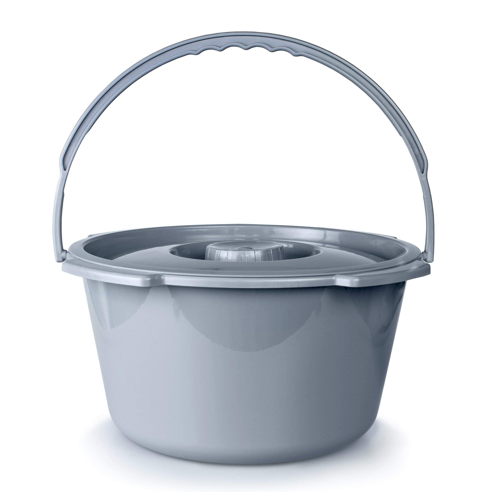 Durable Commode Replacement Bucket, 7.5 Qt Capacity with Lid and Grip ...